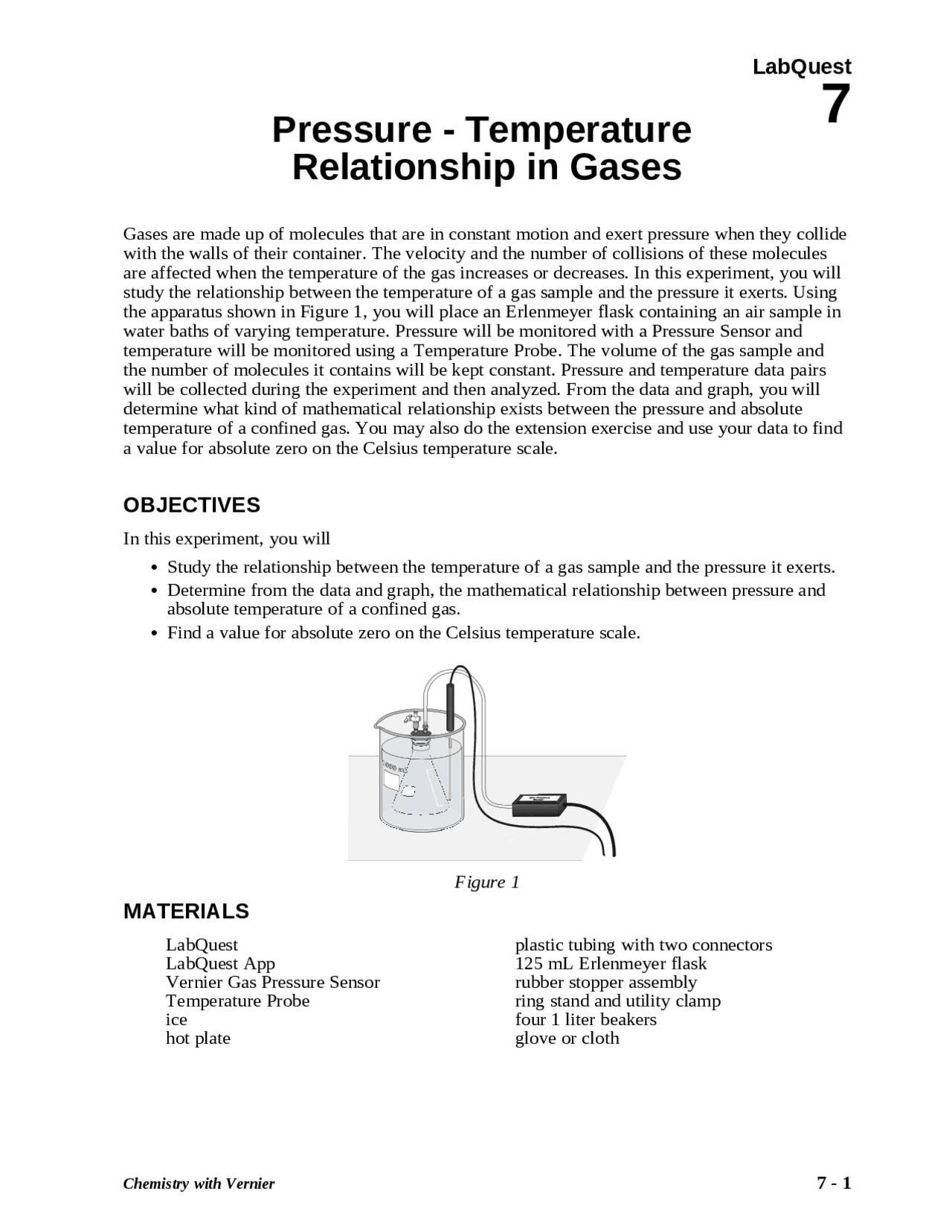 Gas Experiment: Mathematical Connection between Pressure and ...