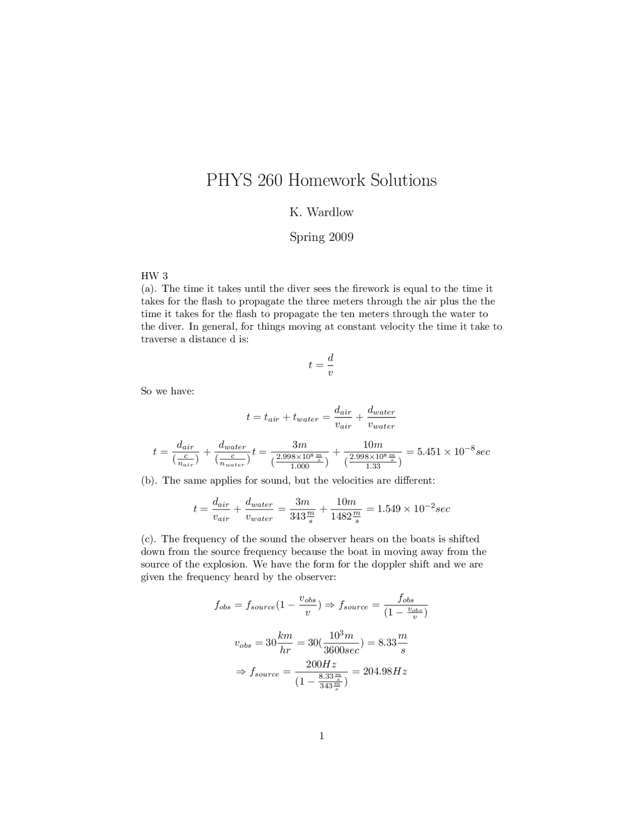 Homework 3 With Solution Physical Vibration Waves Heat Electric