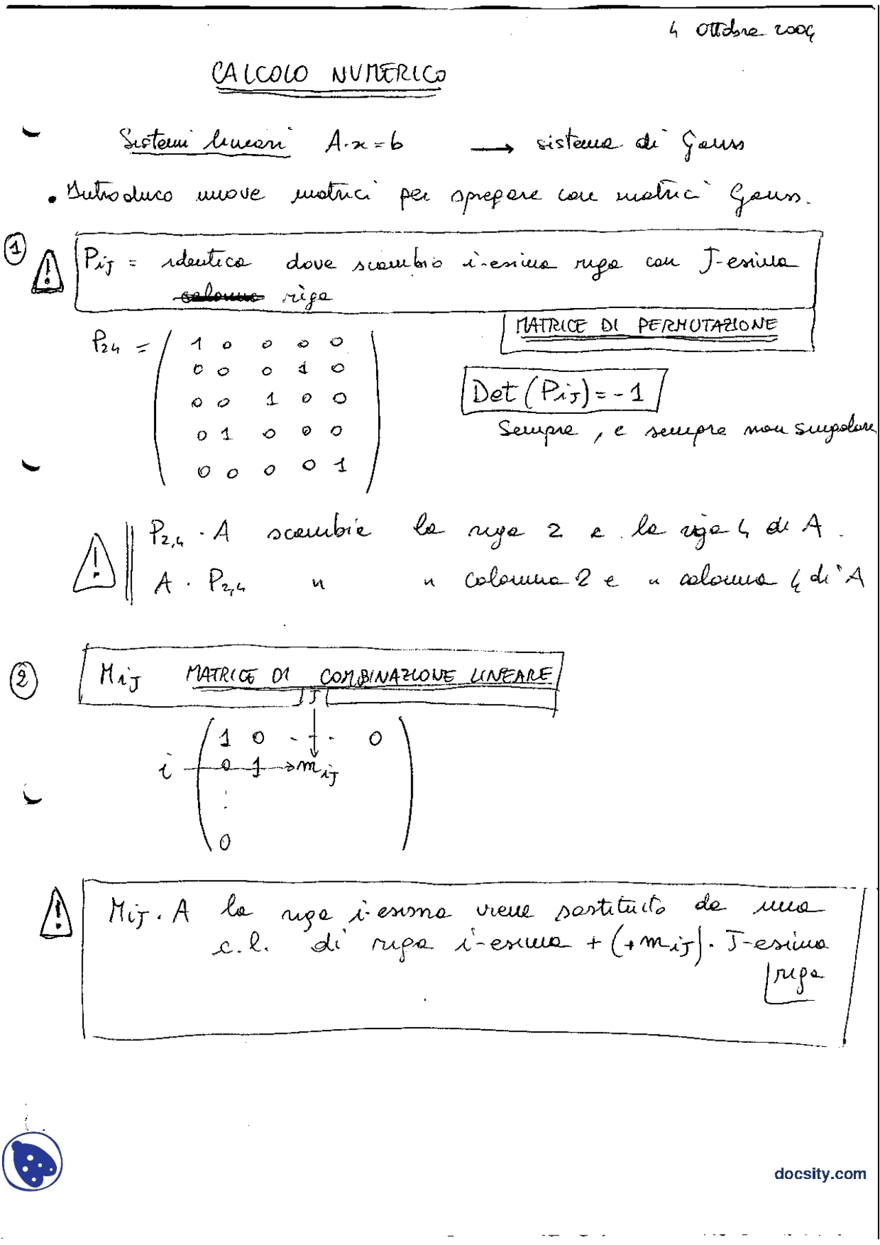 Ap Calcolo Numerico Appunti Parte 2 Docsity