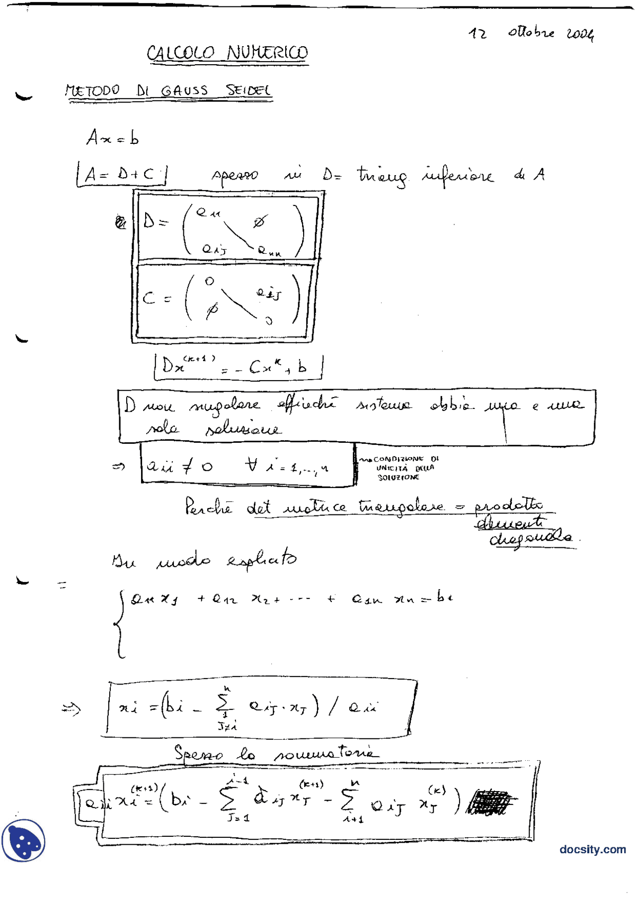 Ap Calcolo Numerico Appunti Parte 3 Docsity