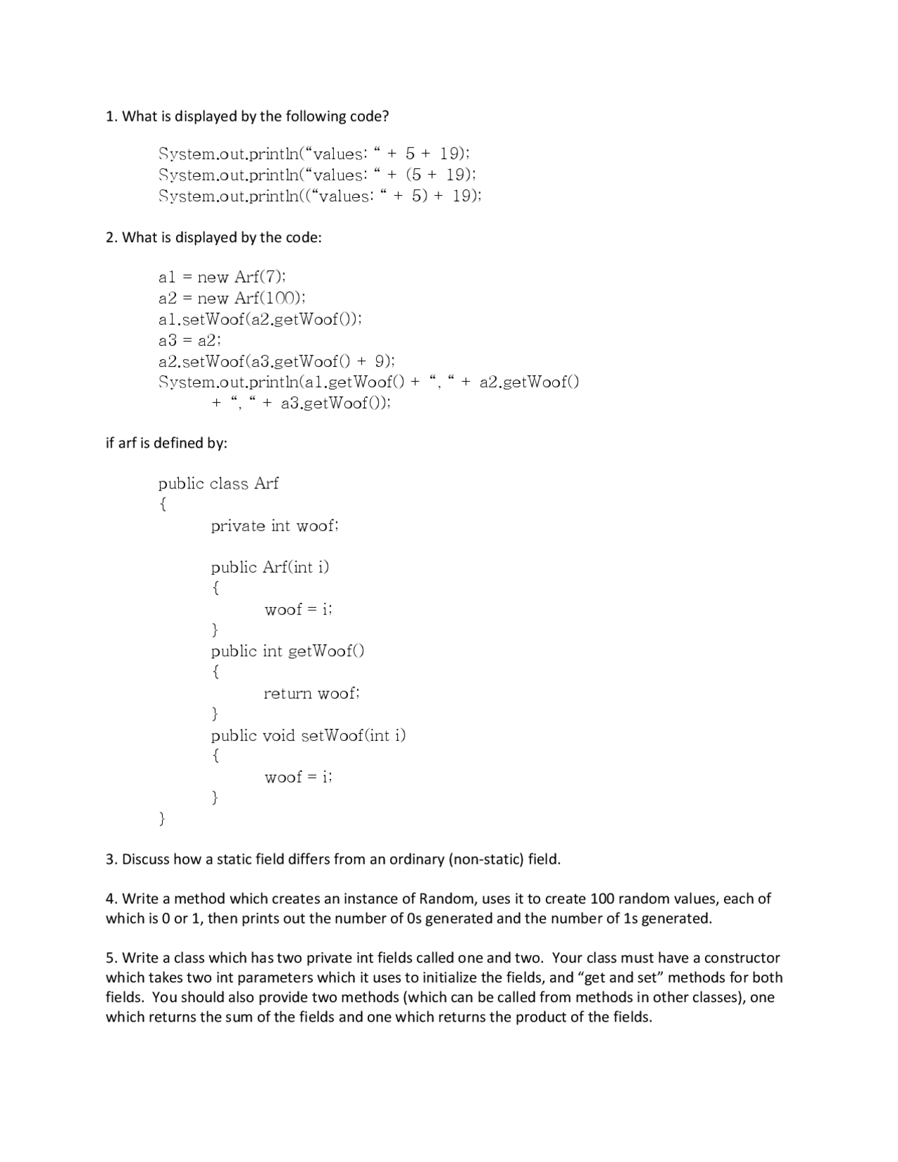 Midterm Exam Object Oriented Programming Cs 211 Exams Computer