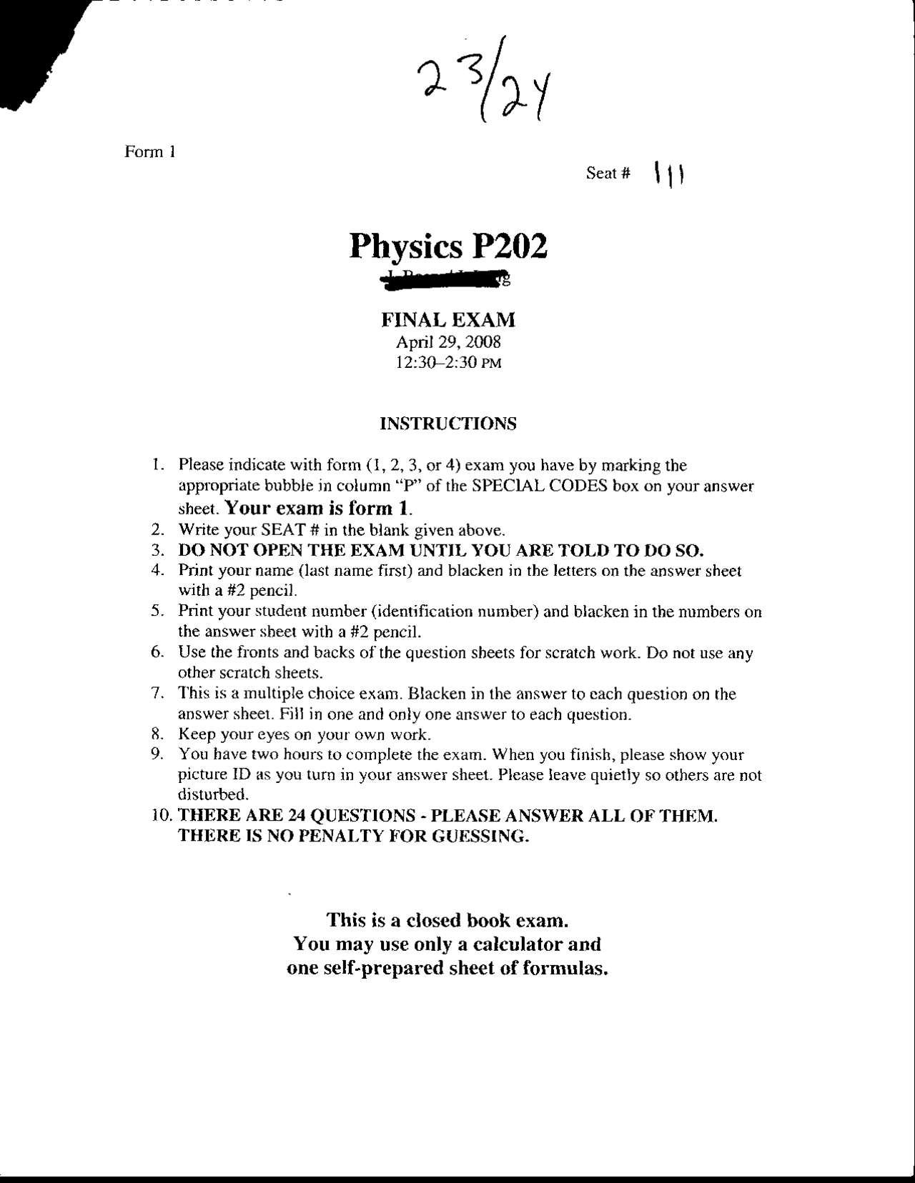 Solved Questions For Final Exam General Physics Ii Phys Docsity