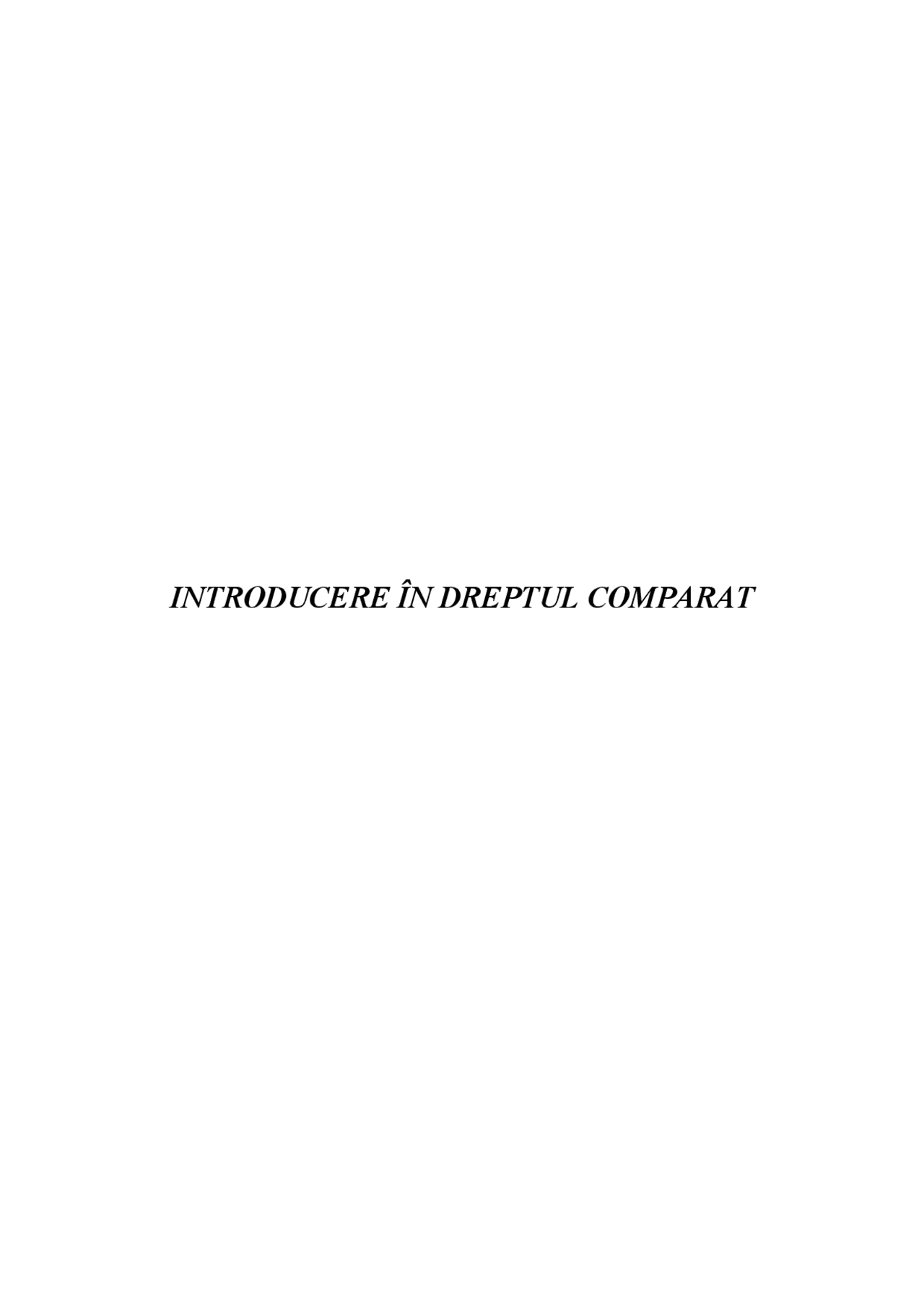 Introducerea in dreptul comparat - Docsity