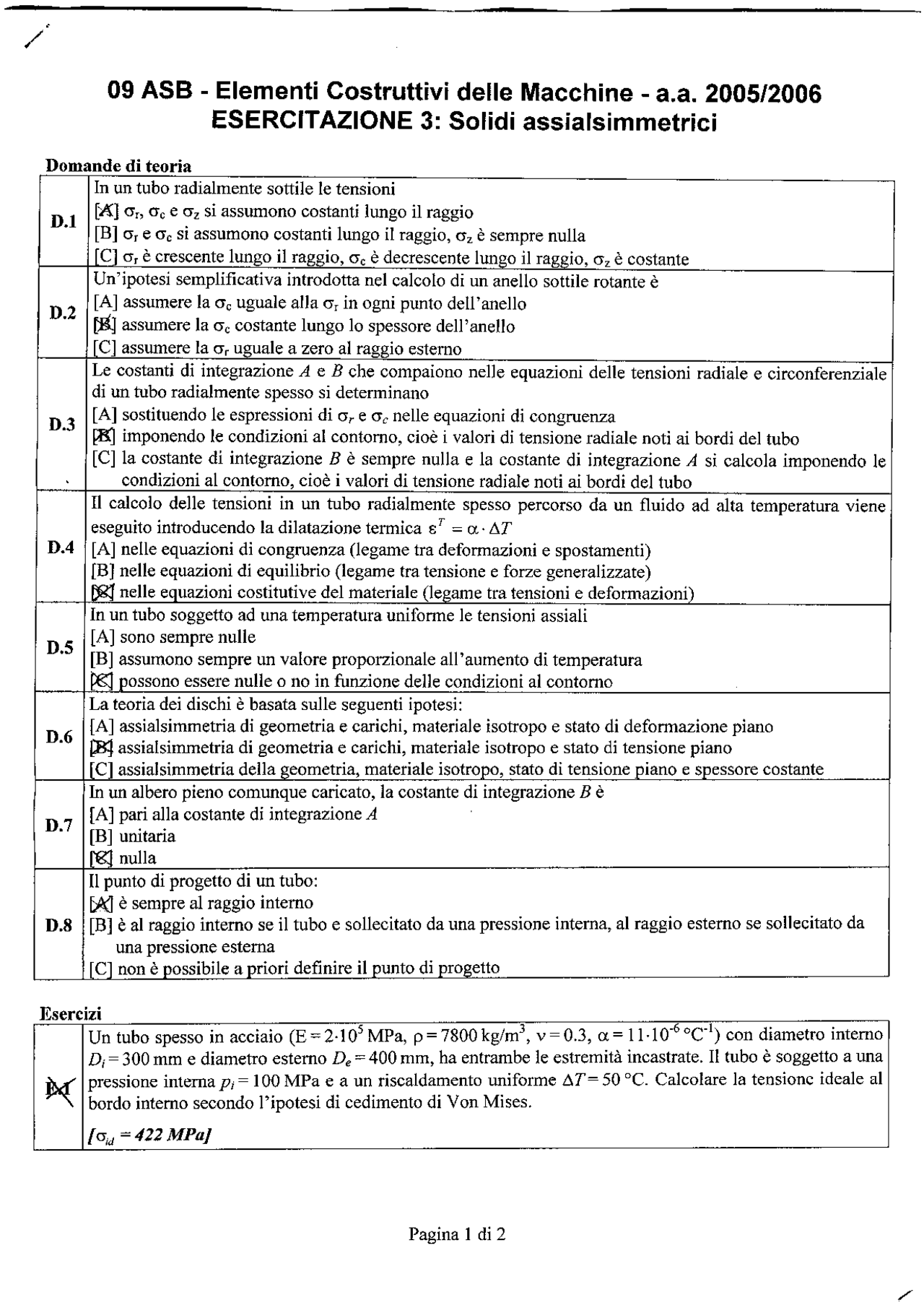 Ap Elementi Costruttivi Delle Macchine Esercitazione 3 Con