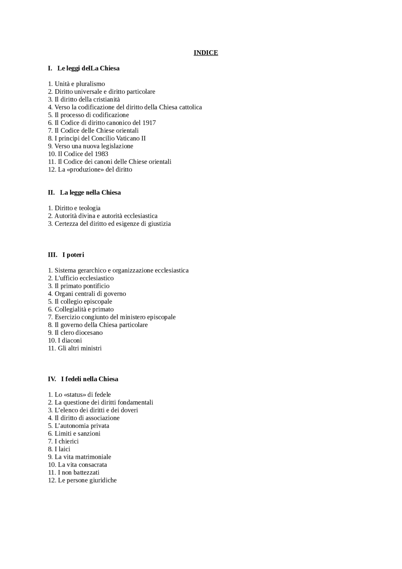 Riassunto Lezioni Di Diritto Canonico Riffeliciani Docsity