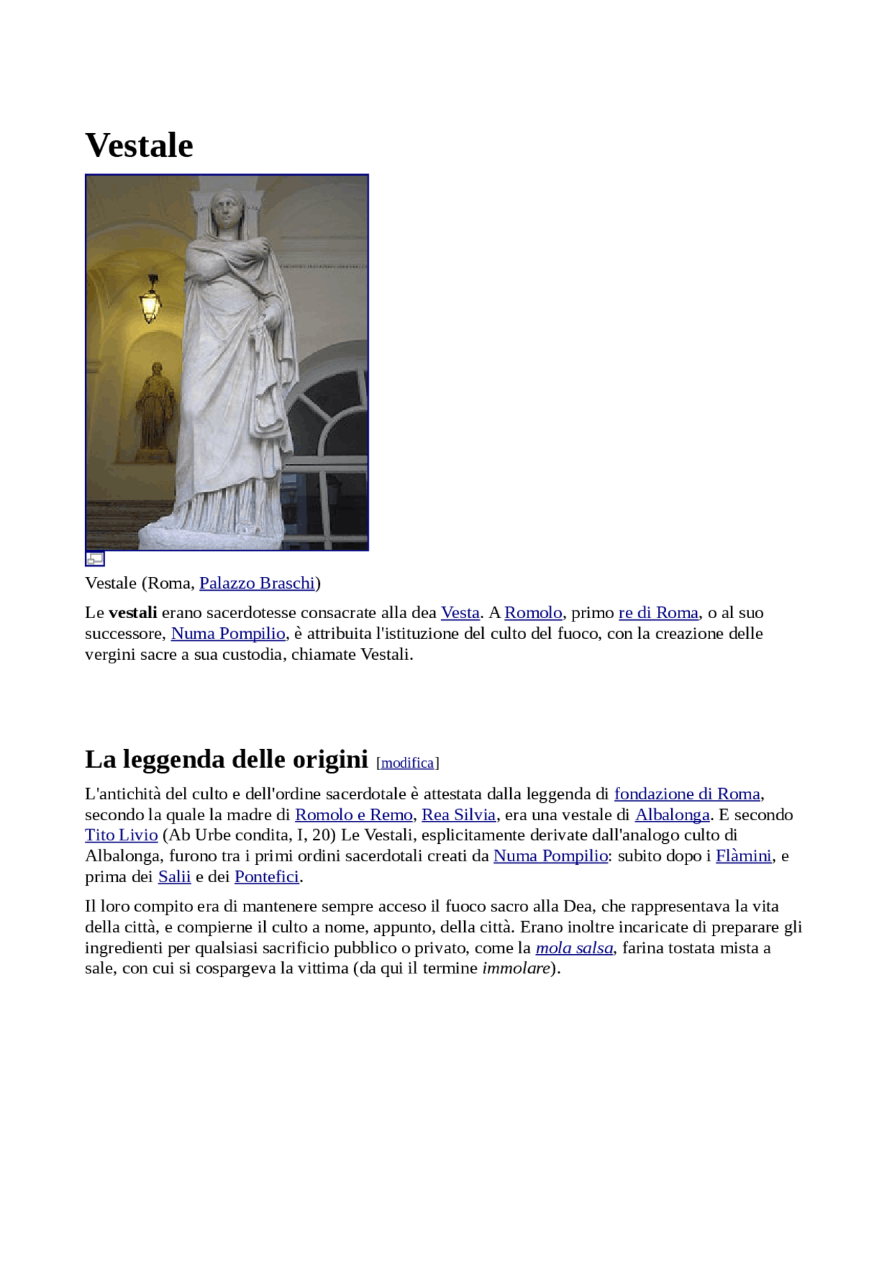 Le vestali | Appunti di Diritto Romano - Docsity