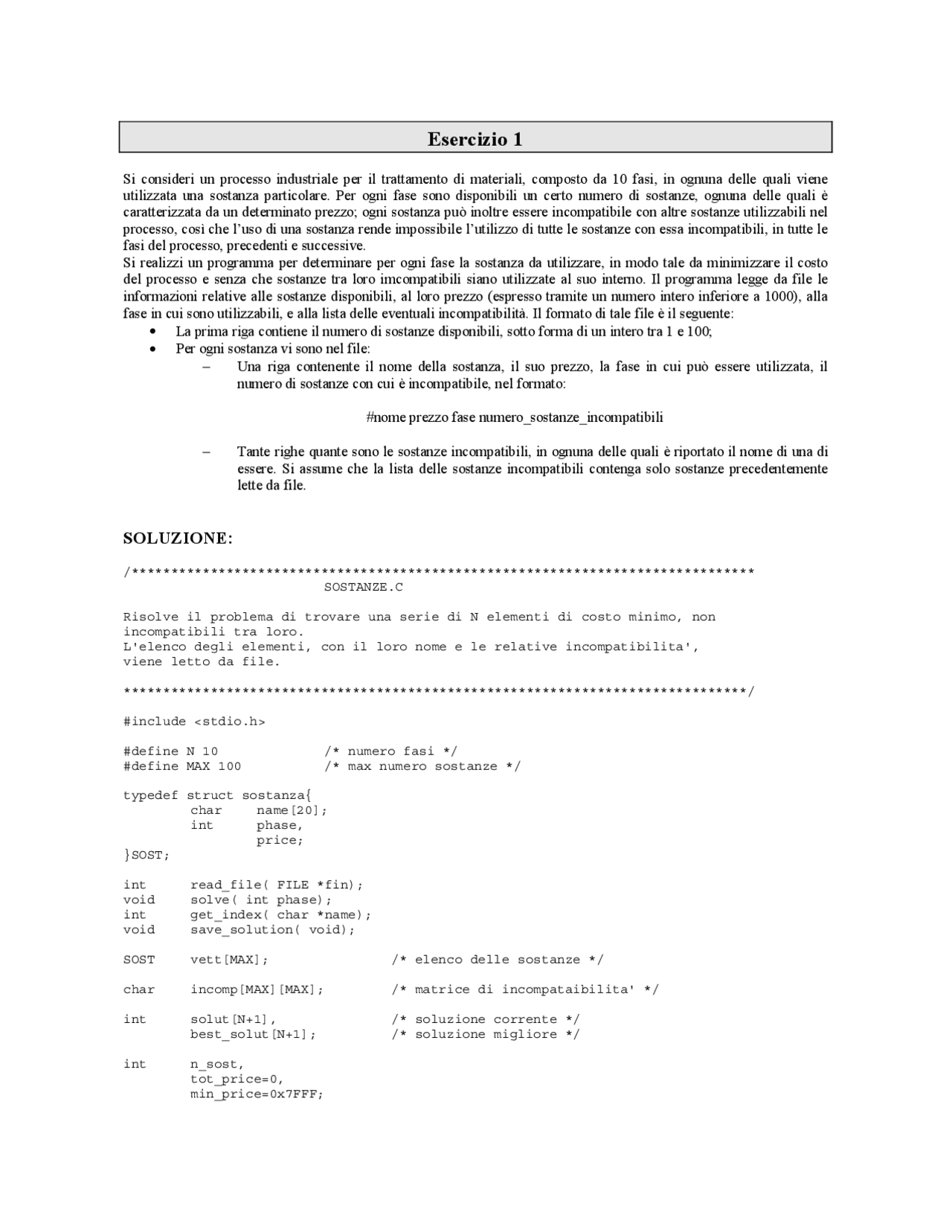 Algoritmi E Programmazione Avanzata Soluzione Esame Programmazione