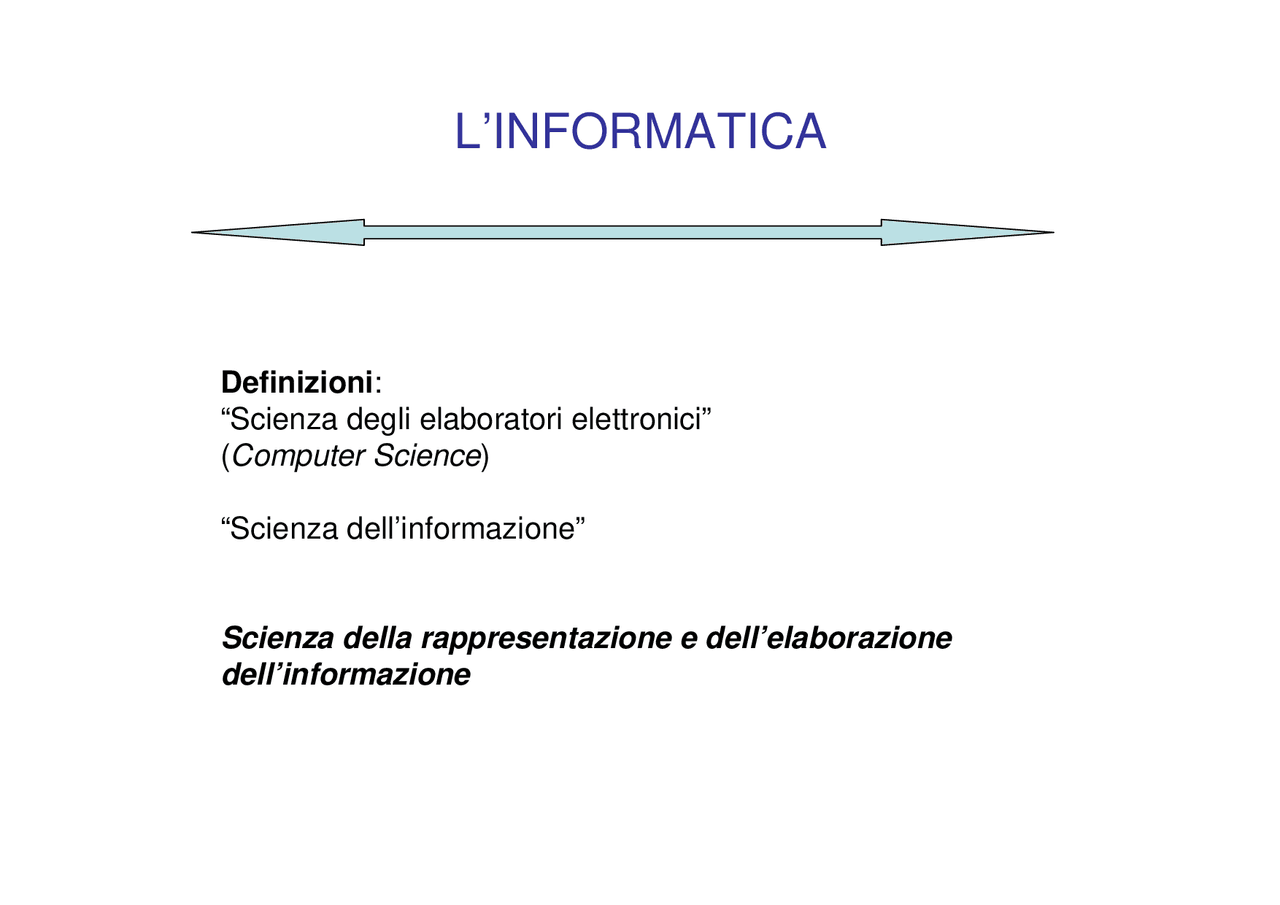 Lezione 24 09 07 Introduzione Allinformatica Docsity