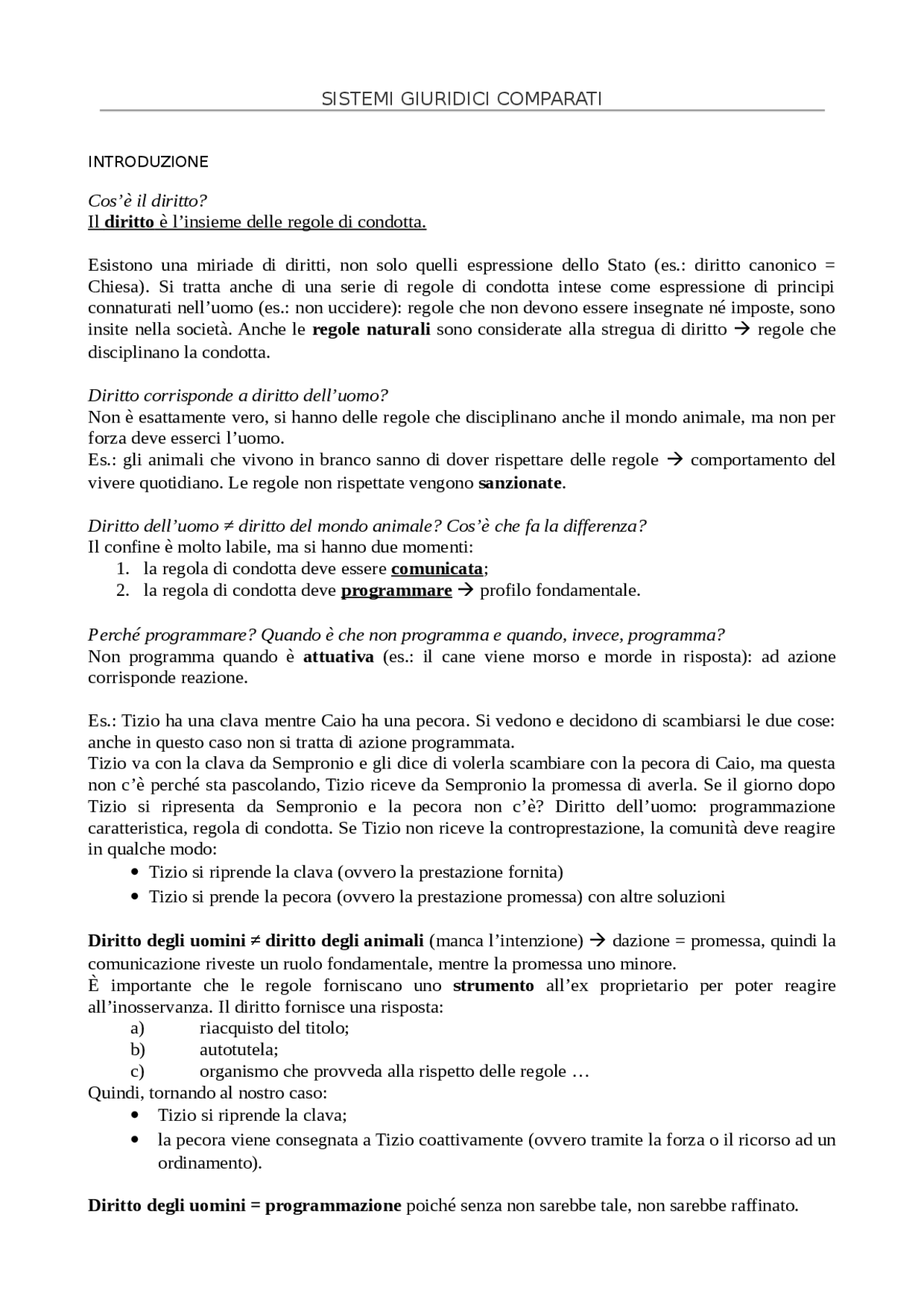 Appunti Di Sistemi Giuridici Comparati Docsity