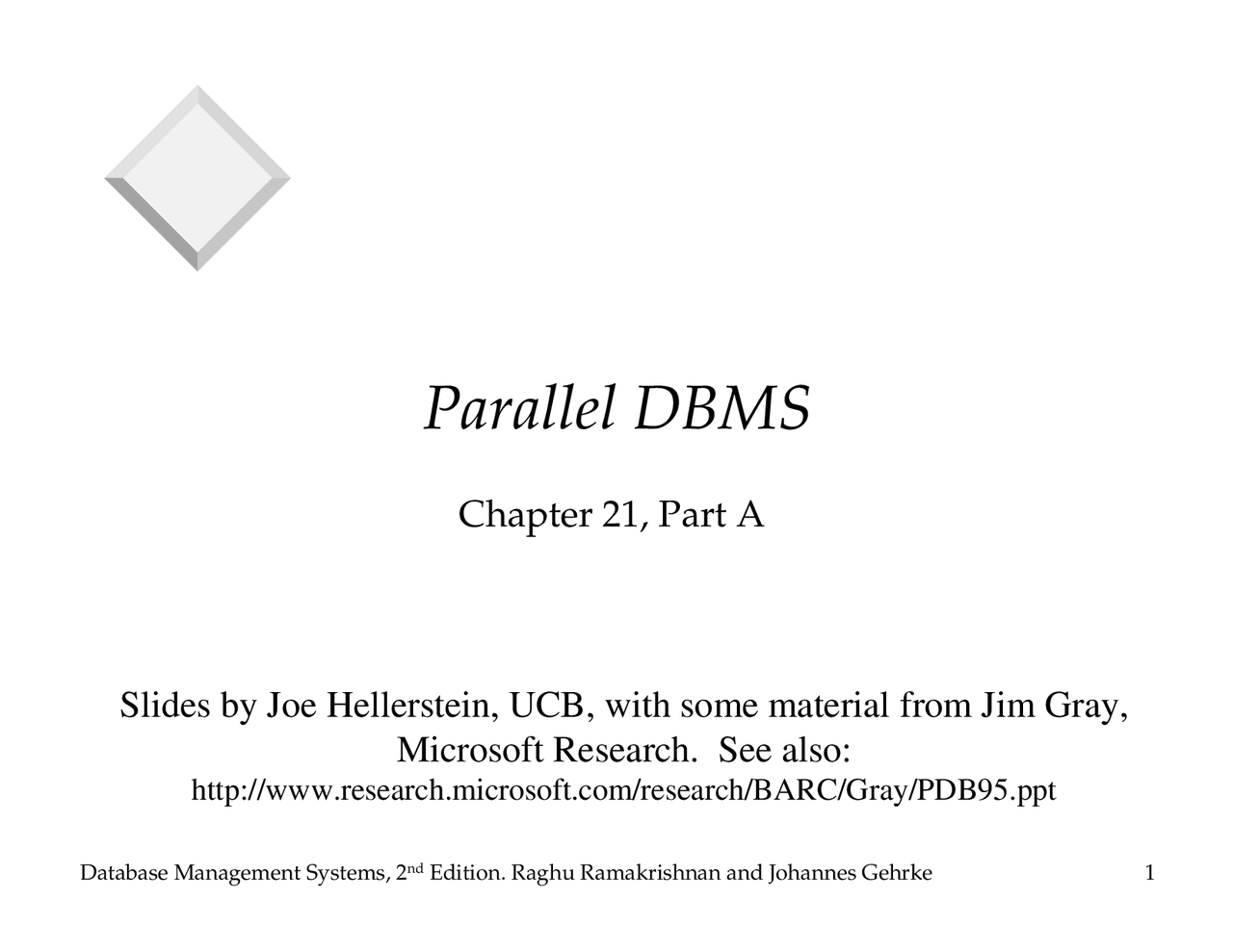 Basi di dati distribuite - Parallel DBMS - Docsity