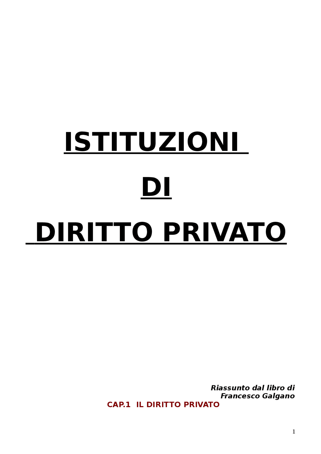 Riassunto Esame Di Diritto Privato Rif Galgano Docsity