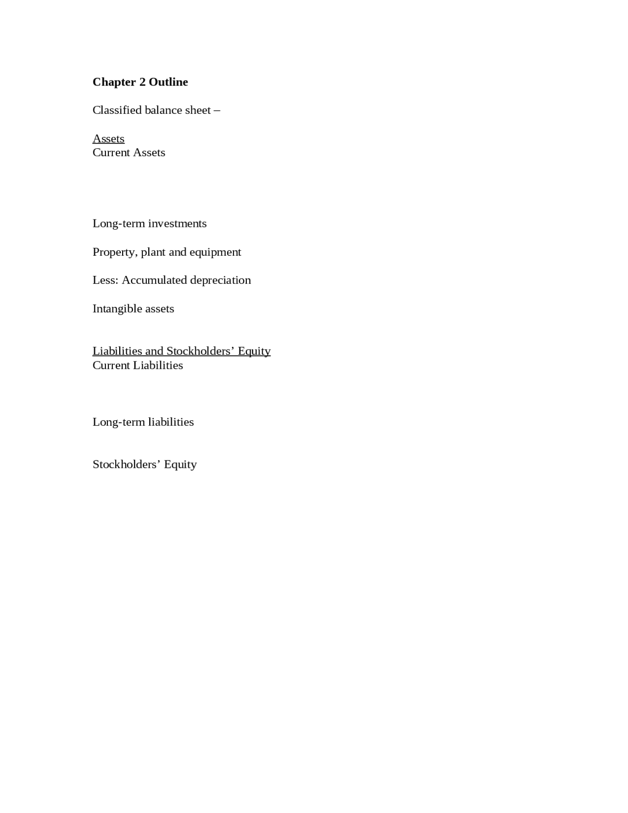 Chapter 2 Outline Principles Of Accounting I Acct 2301 Docsity