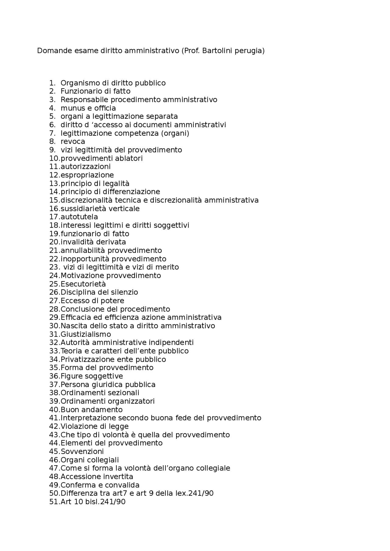 Domande Esame Diritto Amministrativo Docsity