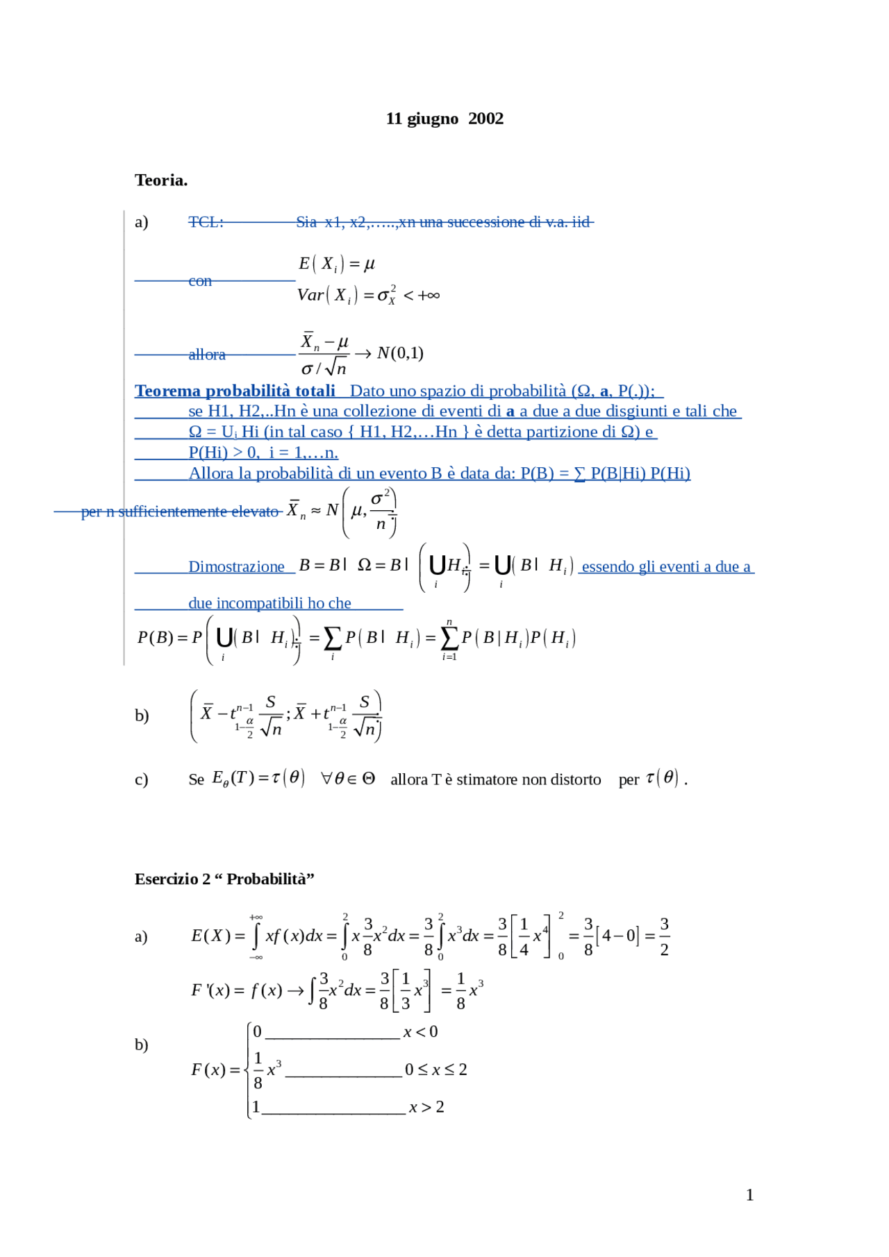 Temi d'Esame Statistica - 54 pagg. - Docsity