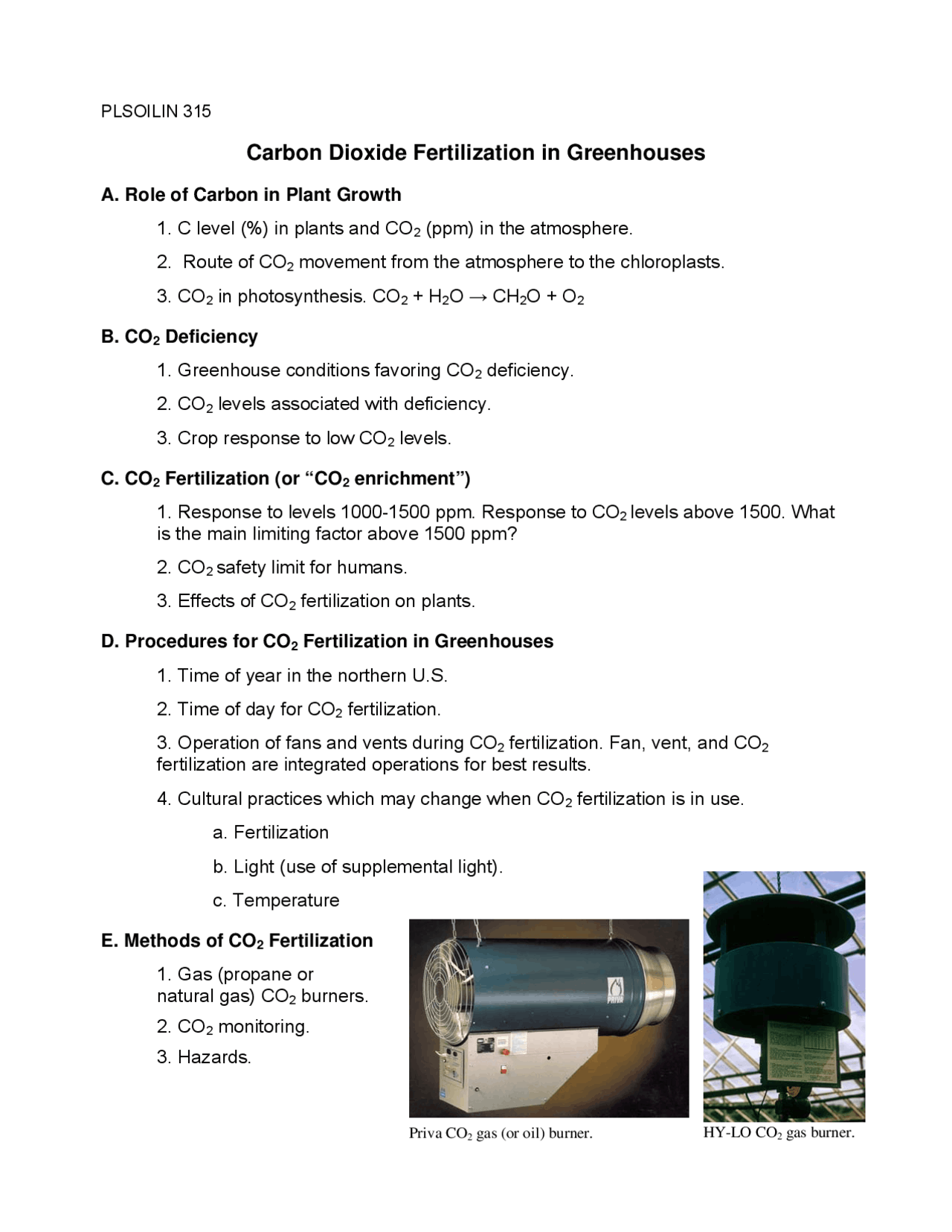 Notes on Carbon Dioxide Fertilization in Greenhouse | PLSOILIN 315 ...