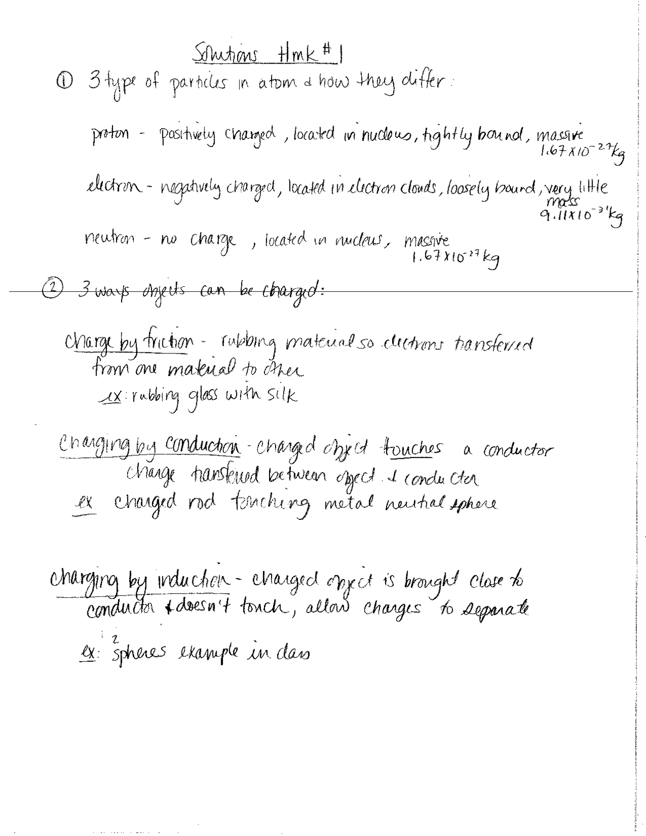 15 Questions With Solutions Homework 1 Phys 1320 Docsity