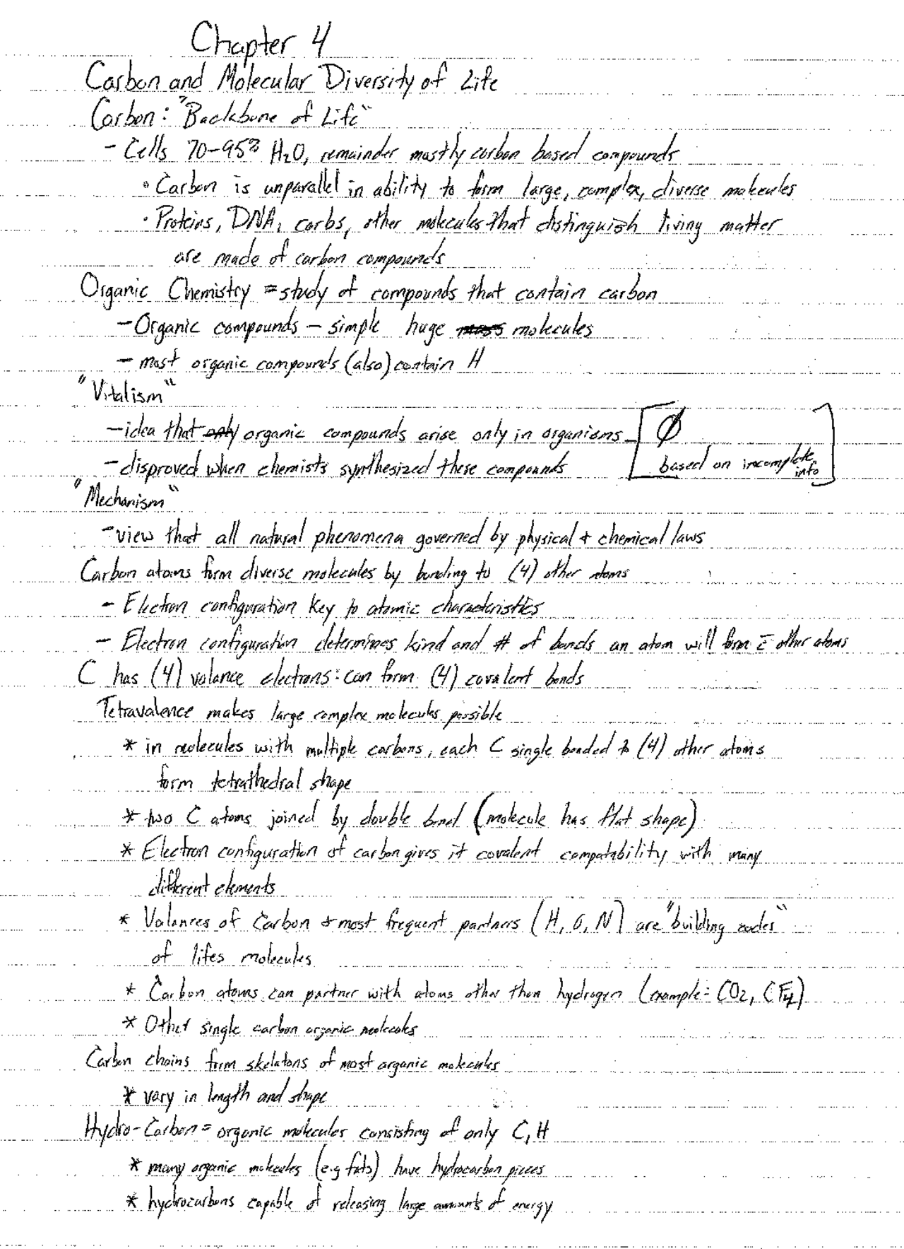 Carbon and Molecular Diversity Of Life - Lecture Handout | BIOL 2107 ...