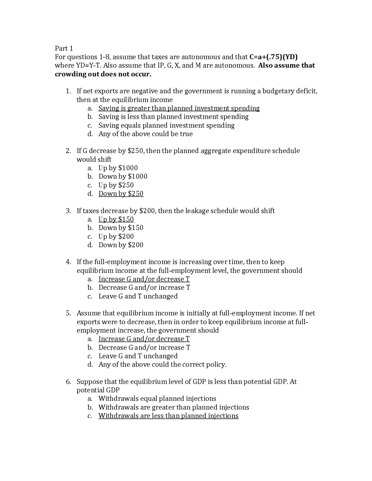 Part 1 Questions With Answers Principles Macroeconomics Econ 102