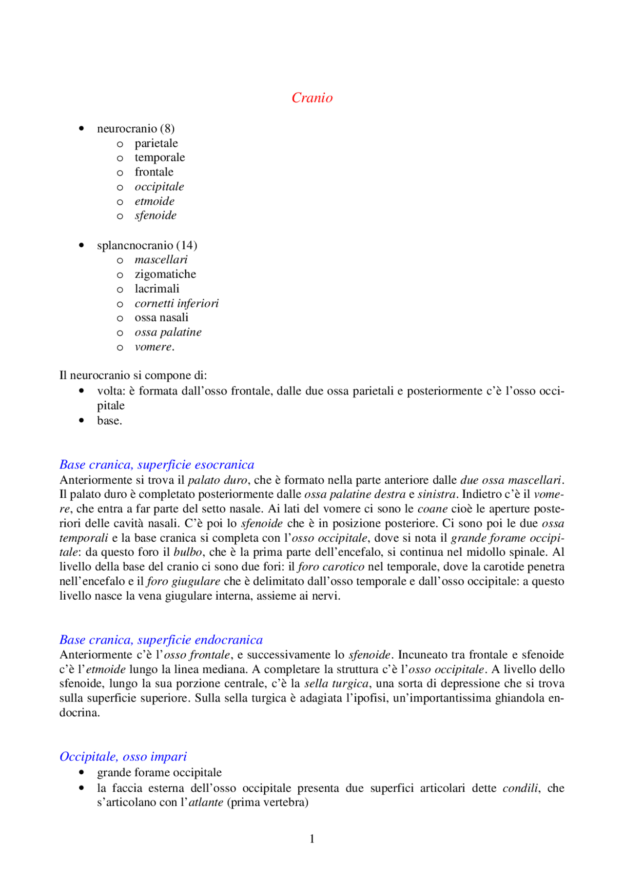 Anatomia Appunti 1 Docsity