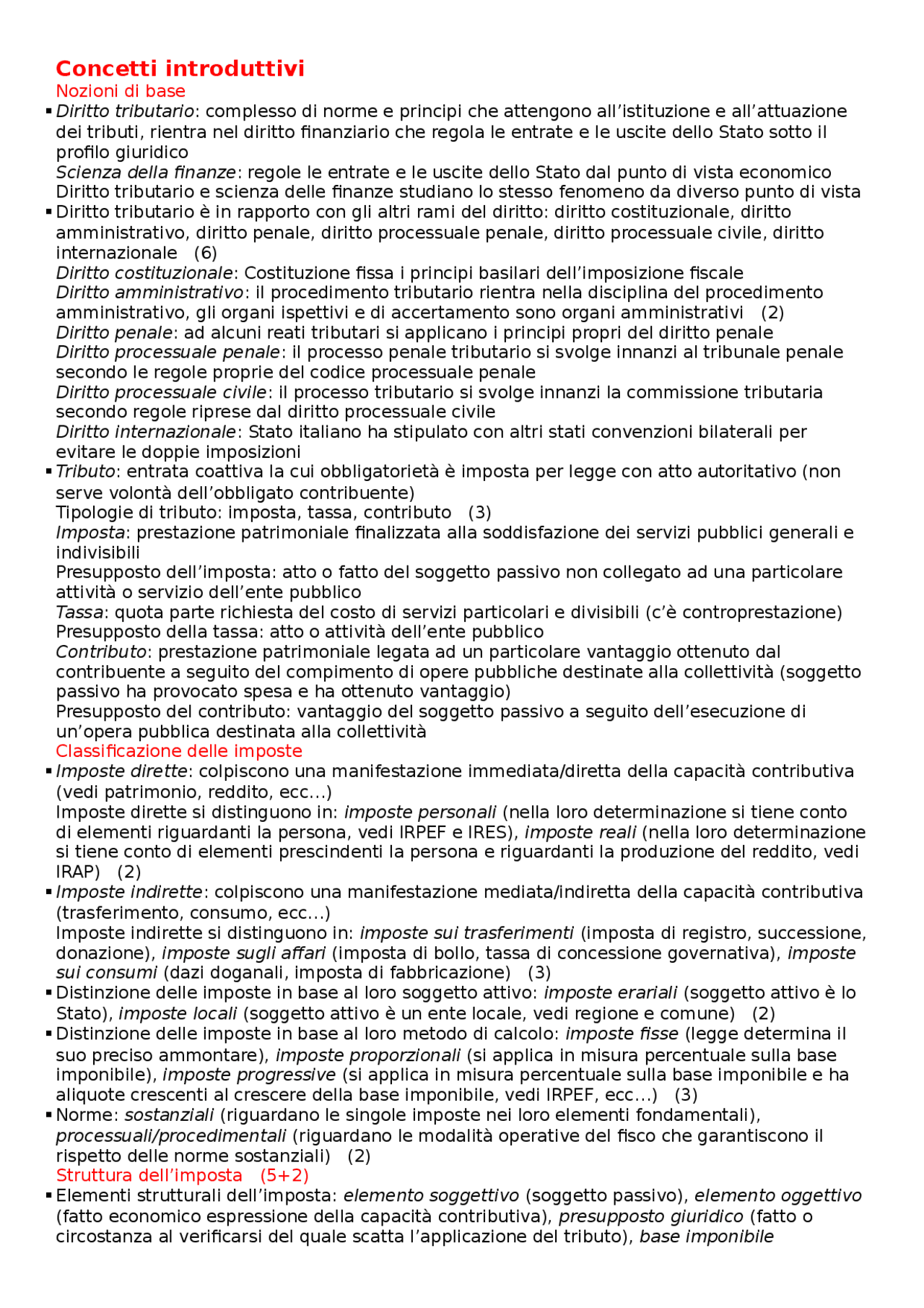 Riassunti Diritto Tributario Docsity