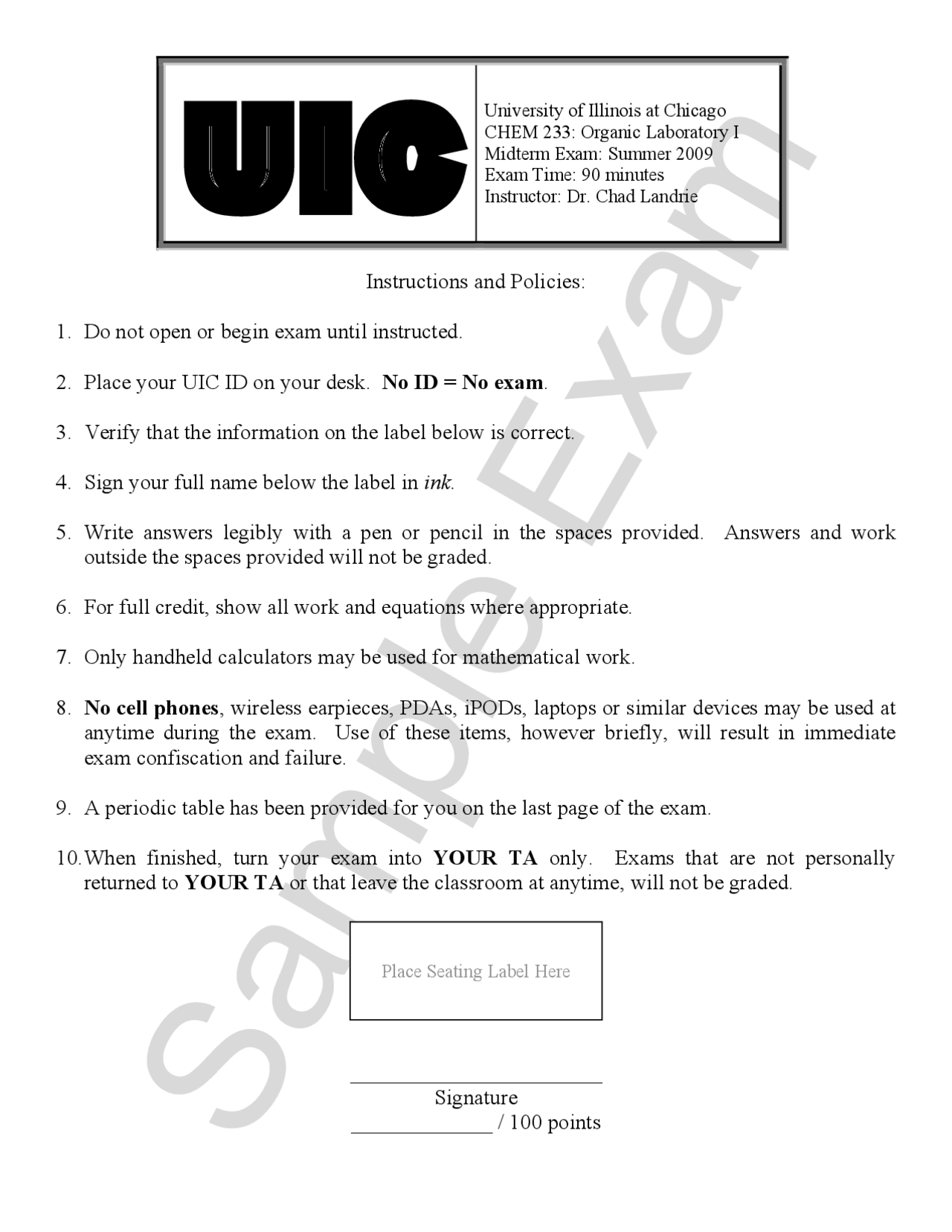 17 Solved Questions On Periodic Table Of Element Midterm Examination