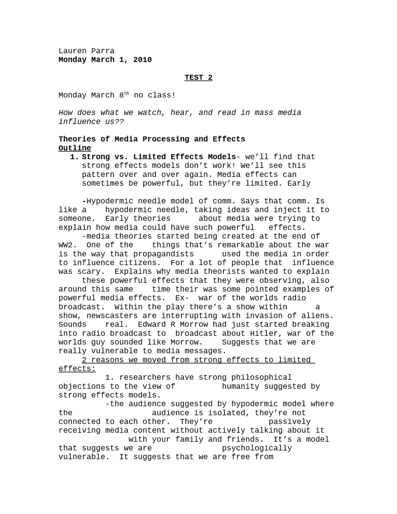 Exam 2 Notes Theories Of Communication Comm 305 Docsity