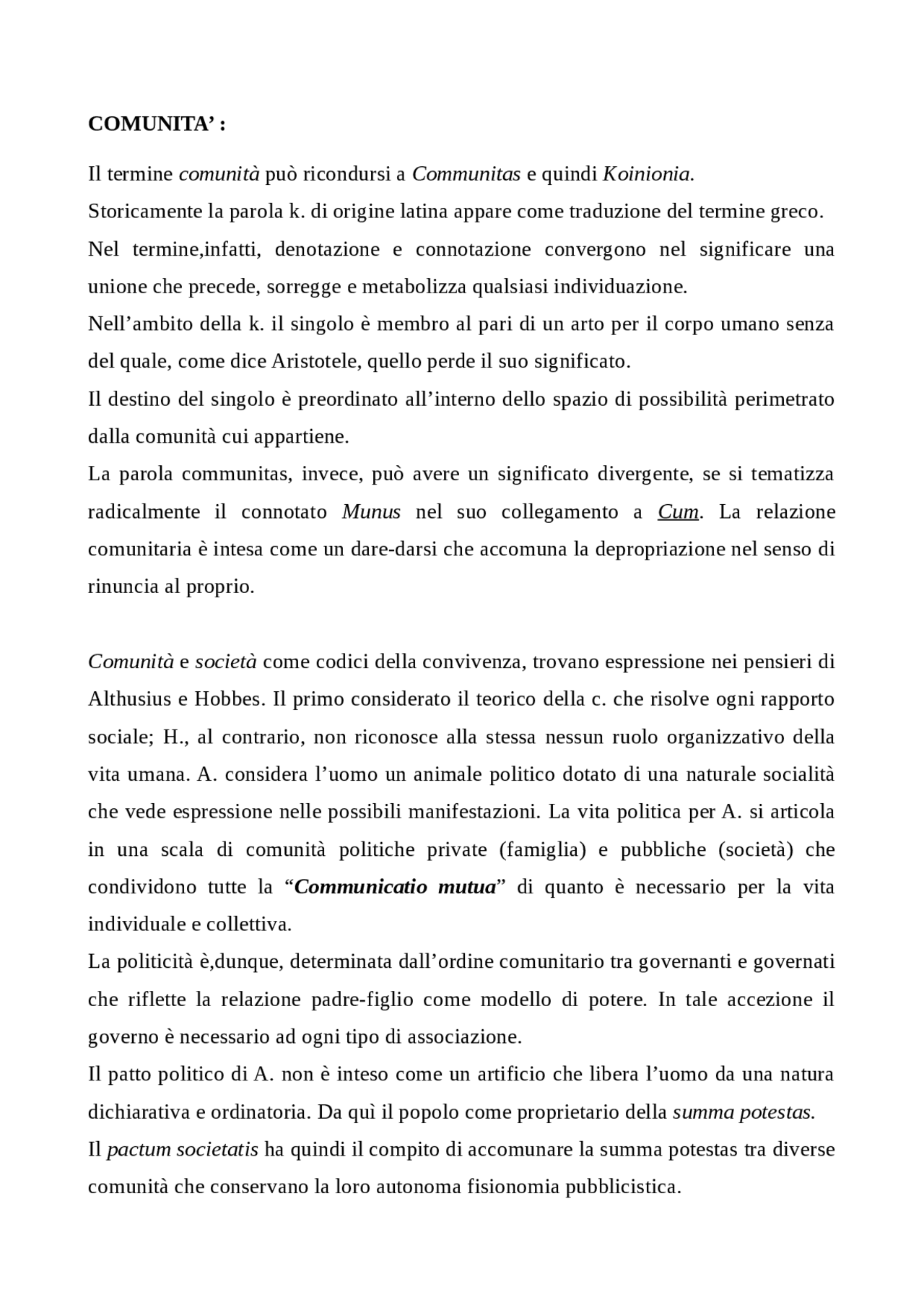 Comunita Docsity