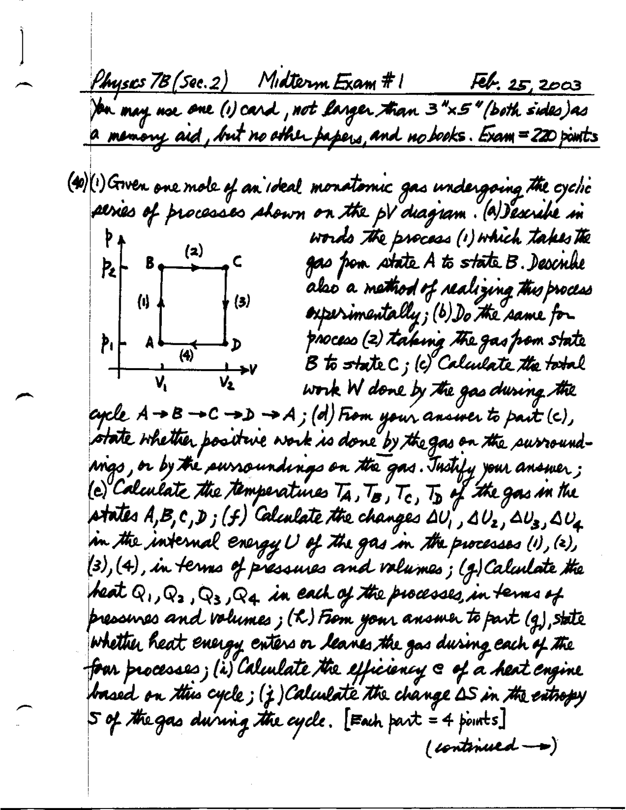 Physics For Scientists And Engineers Midterm Solved Exam Physics 7a