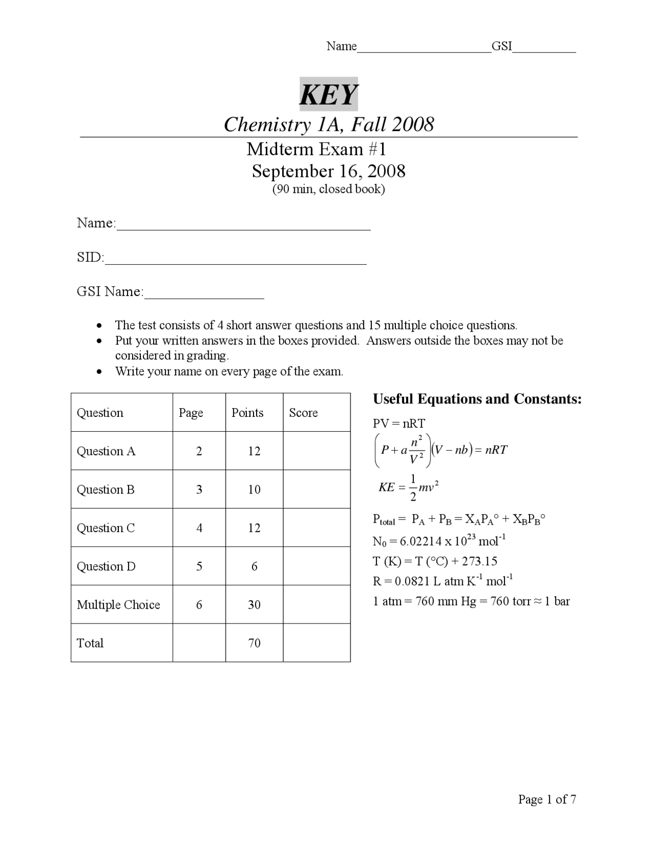 6 Solved Problems On Isomers In Chemistry Midterm Exam Chem 1a