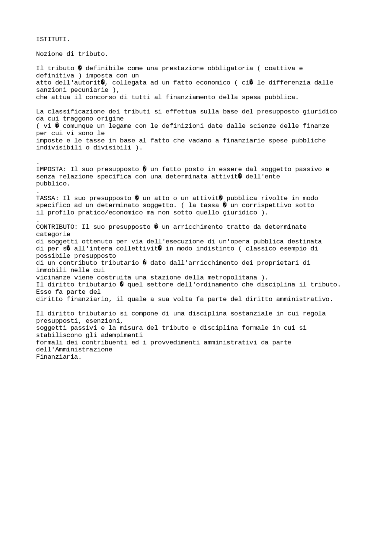 Diritto Tributario Parte Generale 1 Appunti Di Diritto Tributario