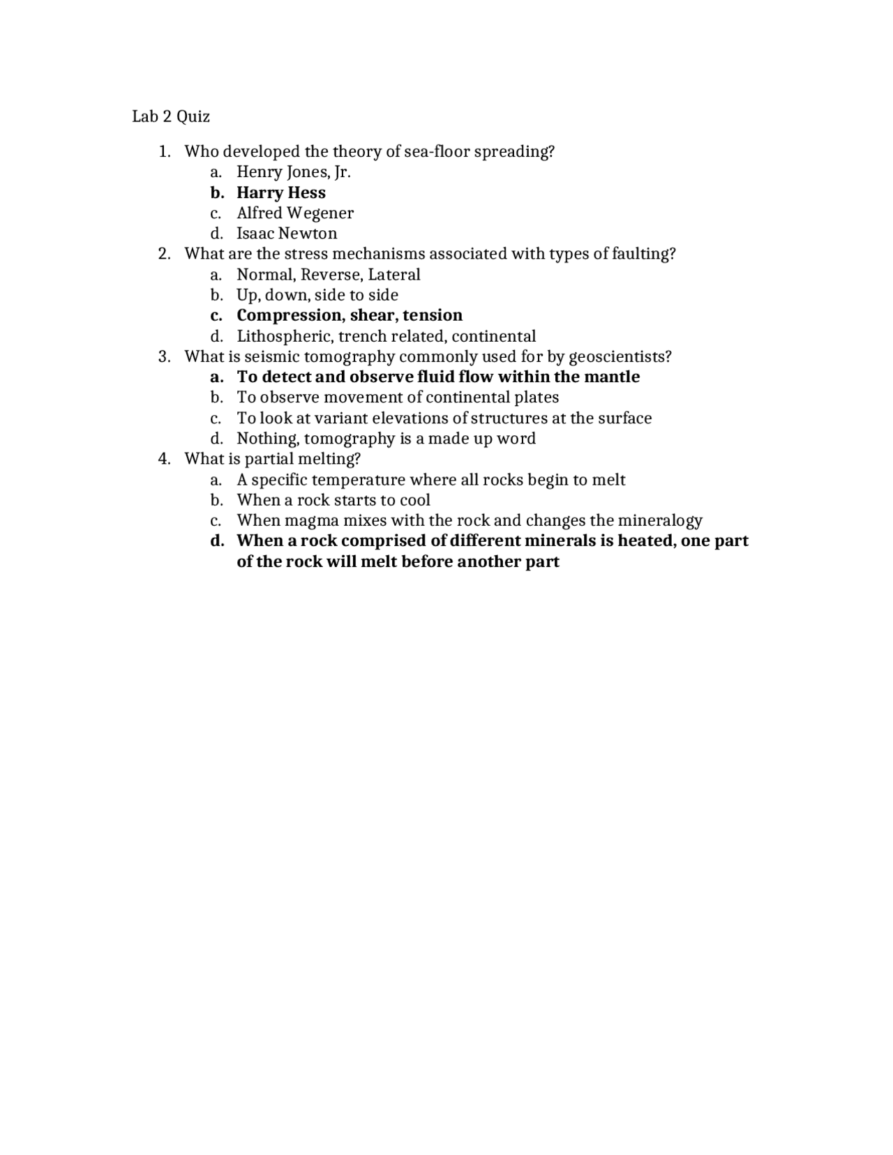Lab 2 Quiz With Solution For Elements Of Geology Geos 2104 Docsity