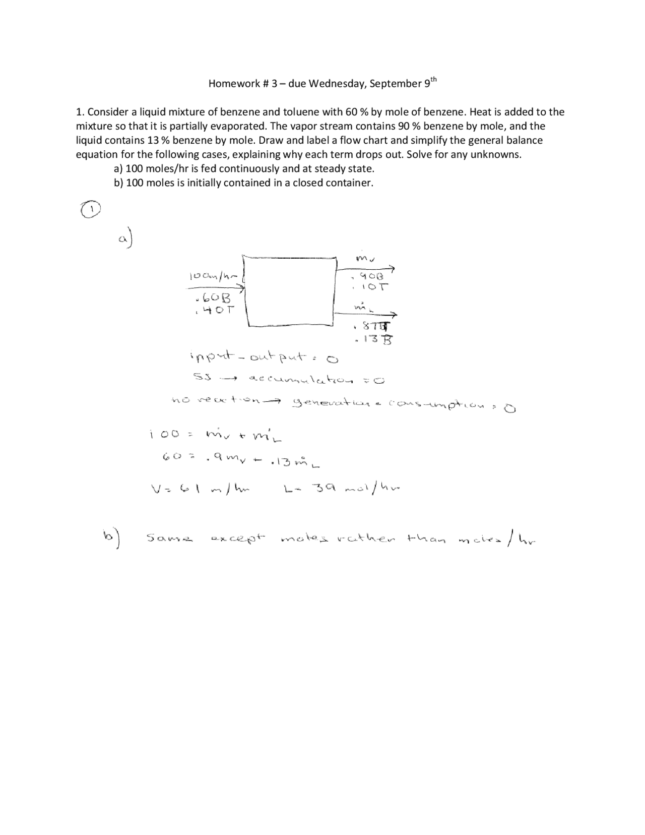 Homework 3 Solutions - Chemical Engineering Material and Energy ...