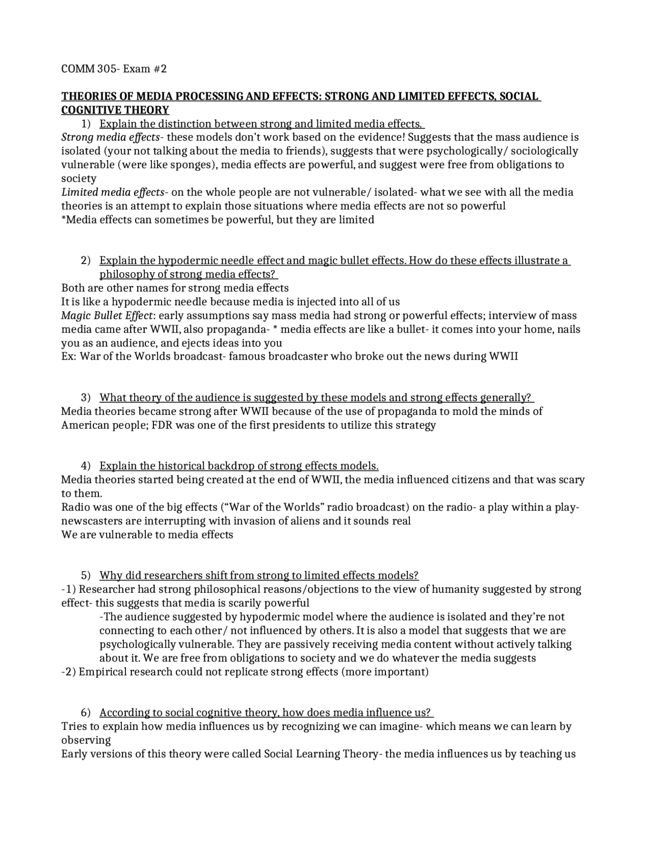 Theories of Media Processing and Effects: Strong and Limited Effects ...