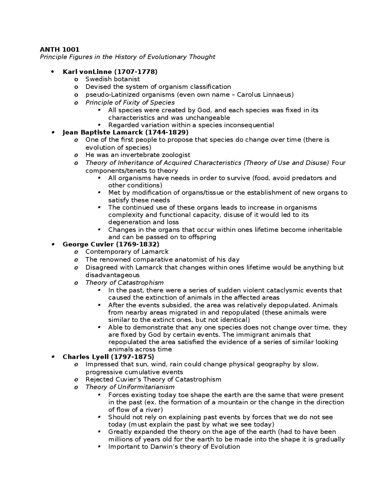 Exam 1 Notes - Introduction to Physics and Anthropology | ANTH 1001 ...