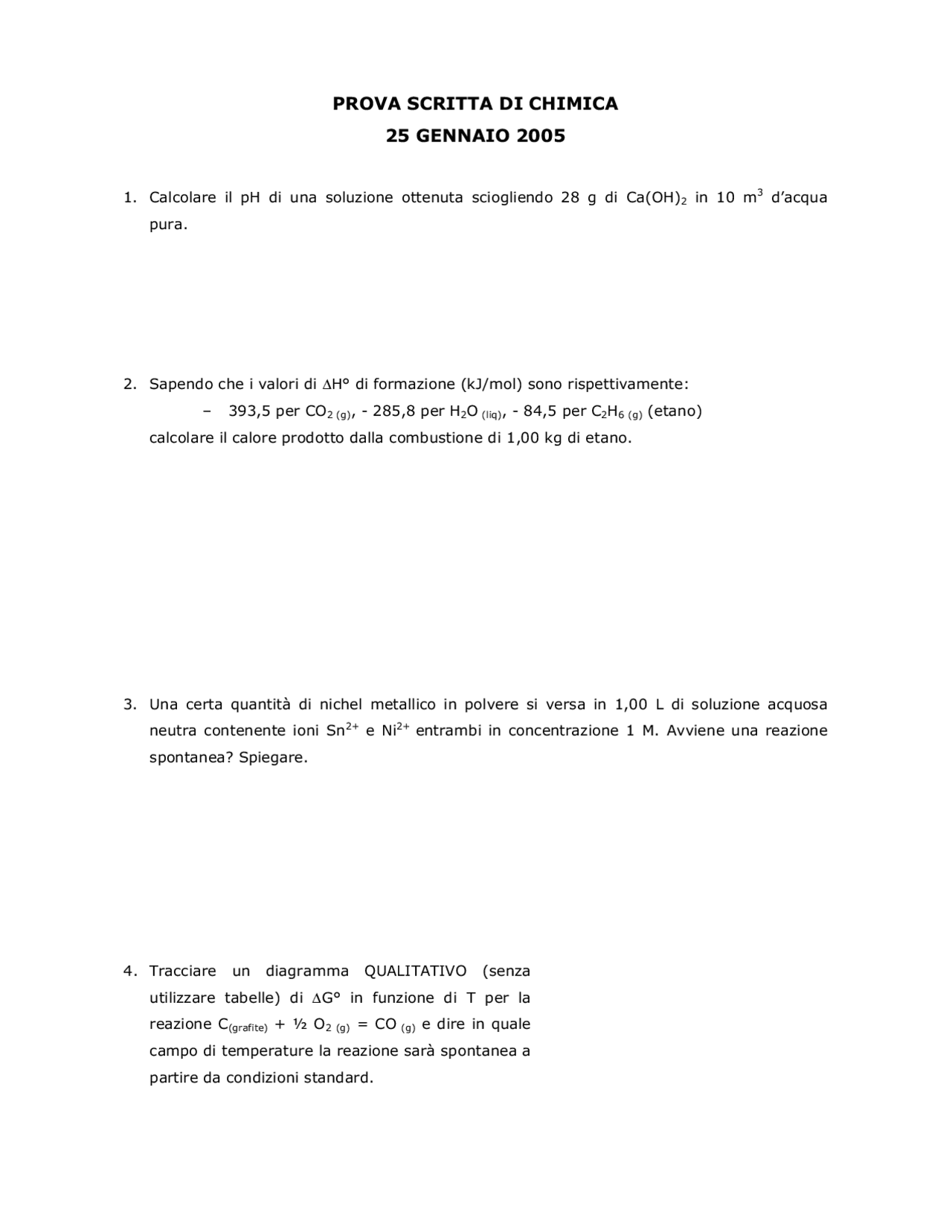 Temi Desame E Domande Con Soluzioni Di Chimica Docsity