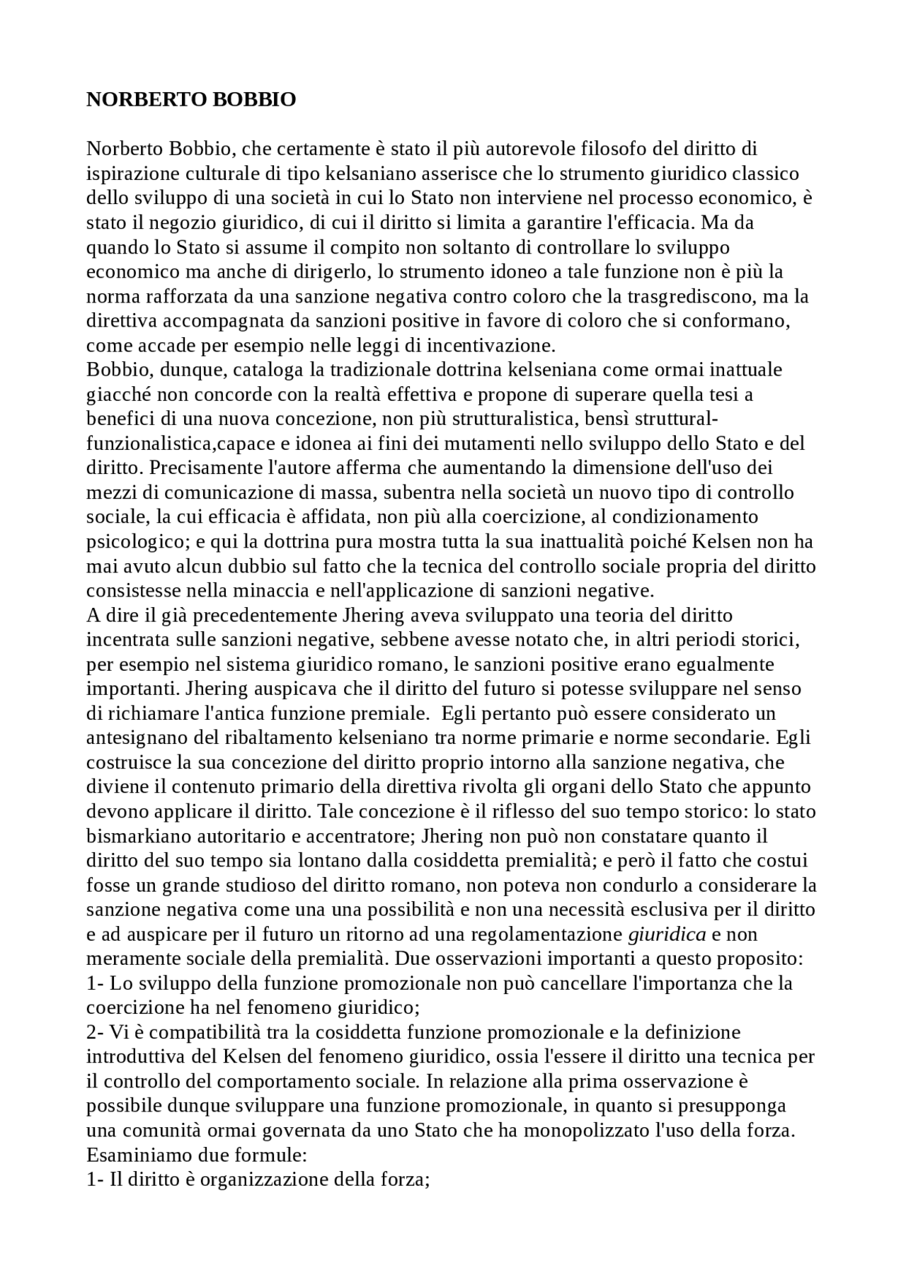 Riassunto Su Norberto Bobbio Docsity
