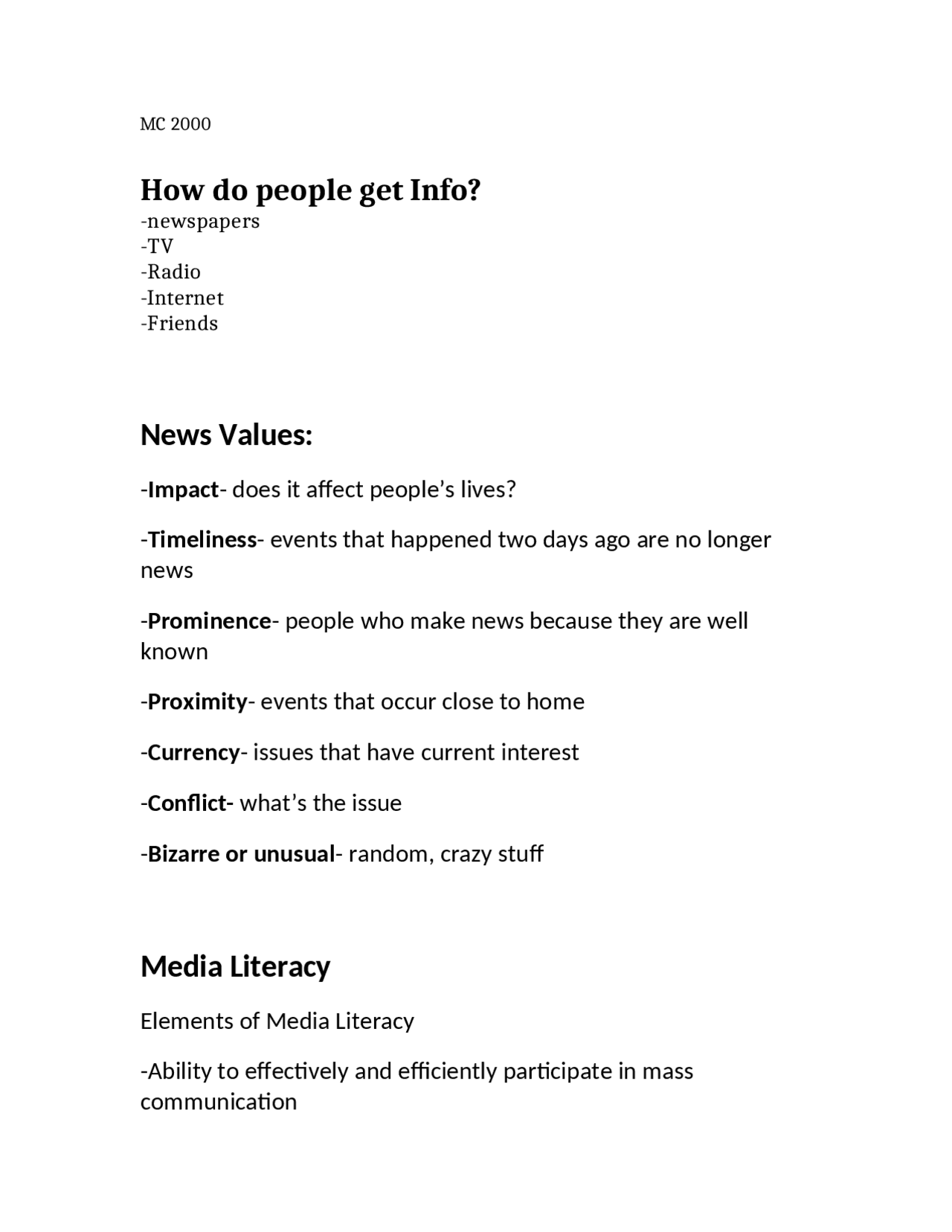Introduction Notes Introduction To Mass Media Mc 2000 Docsity
