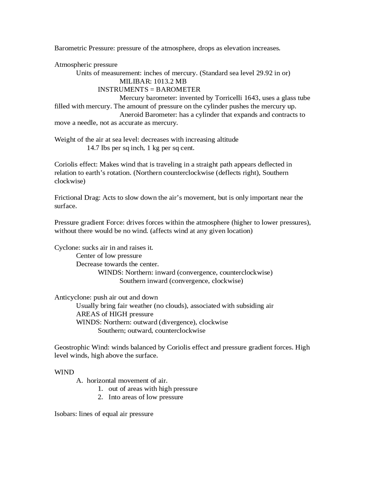 Midterm Examination Review Sheet For Earth Science Geog 1710 Docsity