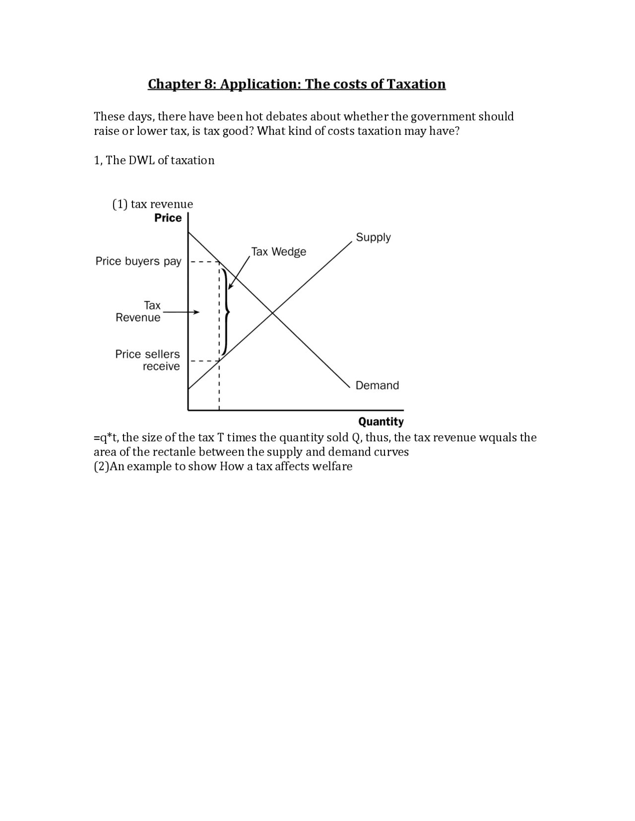Application The Cost Of Taxation Lecture Notes Econ 2010 Docsity
