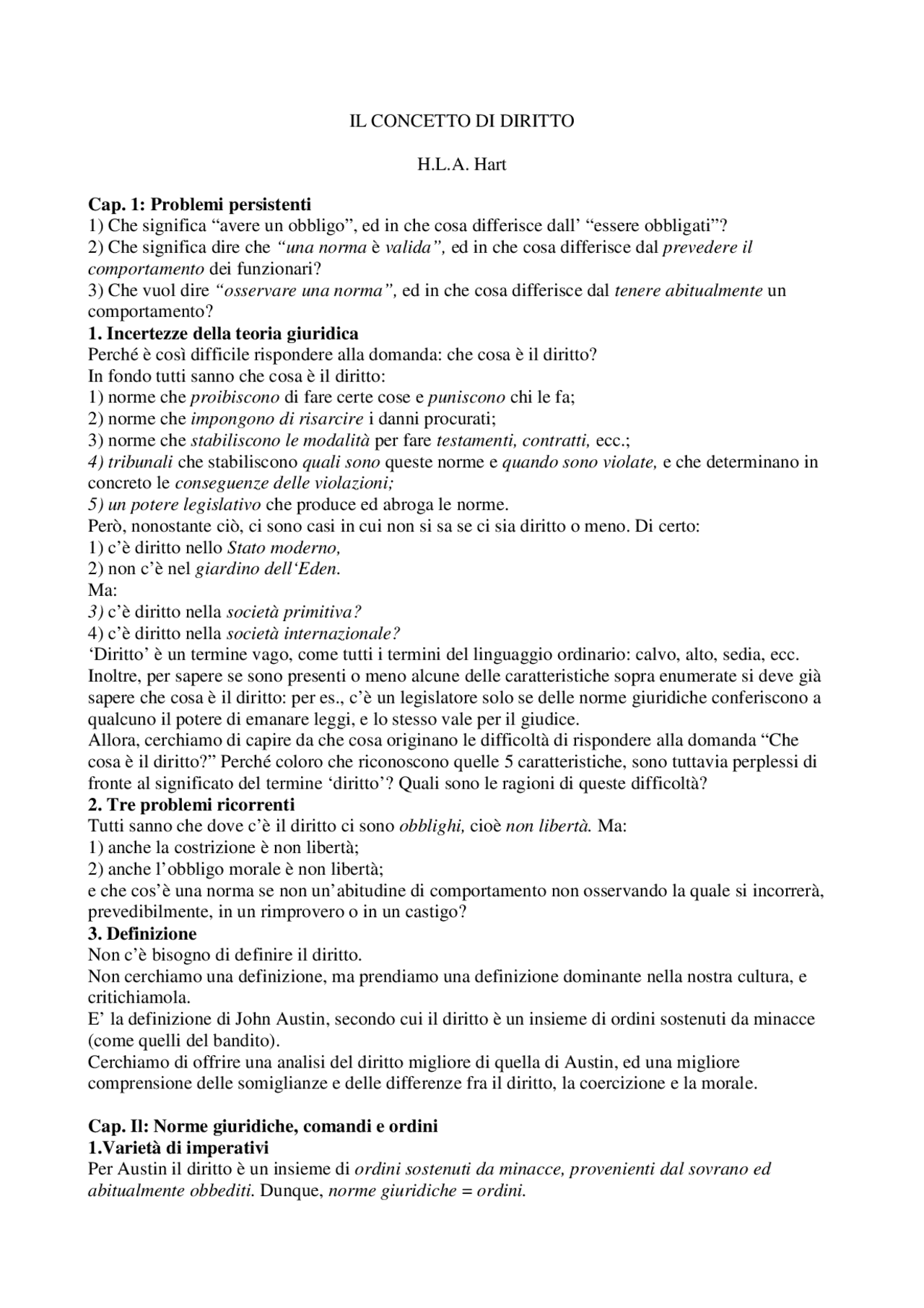 Il Concetto Di Diritto Schemi Hart Schemi E Mappe Concettuali Di