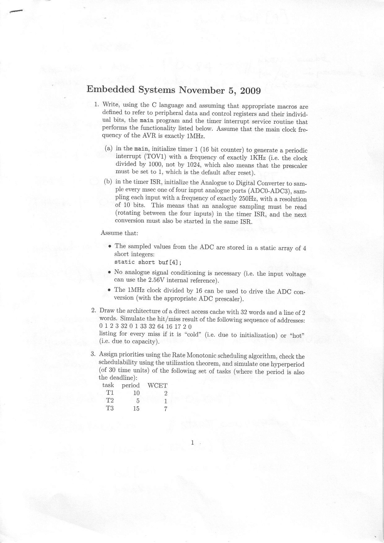 Esame Embedded Systems 5 11 2009 Docsity