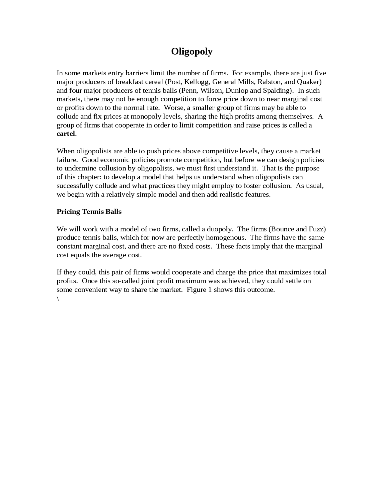 Oligopoly in Introduction to Microeconomics | EC 201 - Docsity