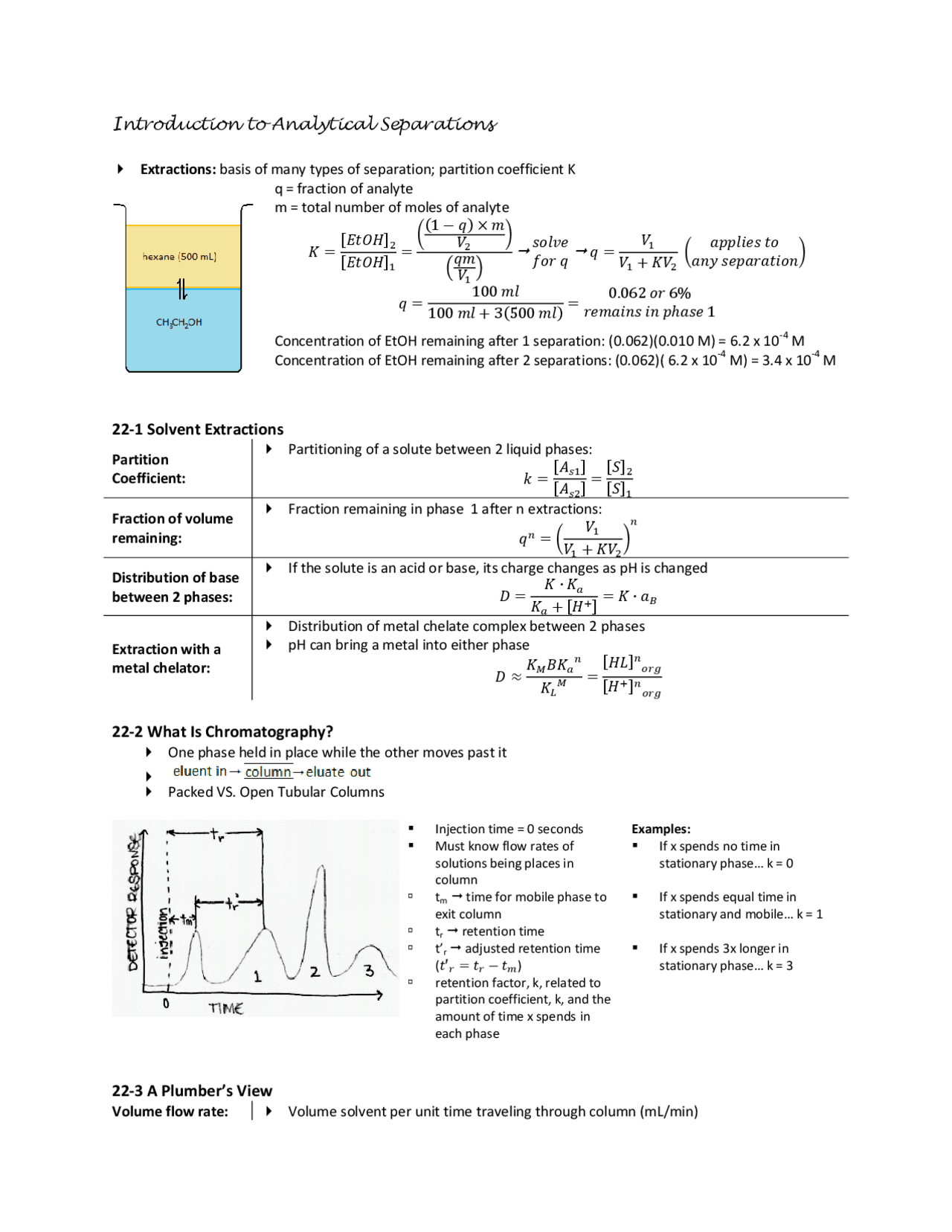 Introduction to Analysis Separation - Exam 4 | CHEM 2154 - Docsity