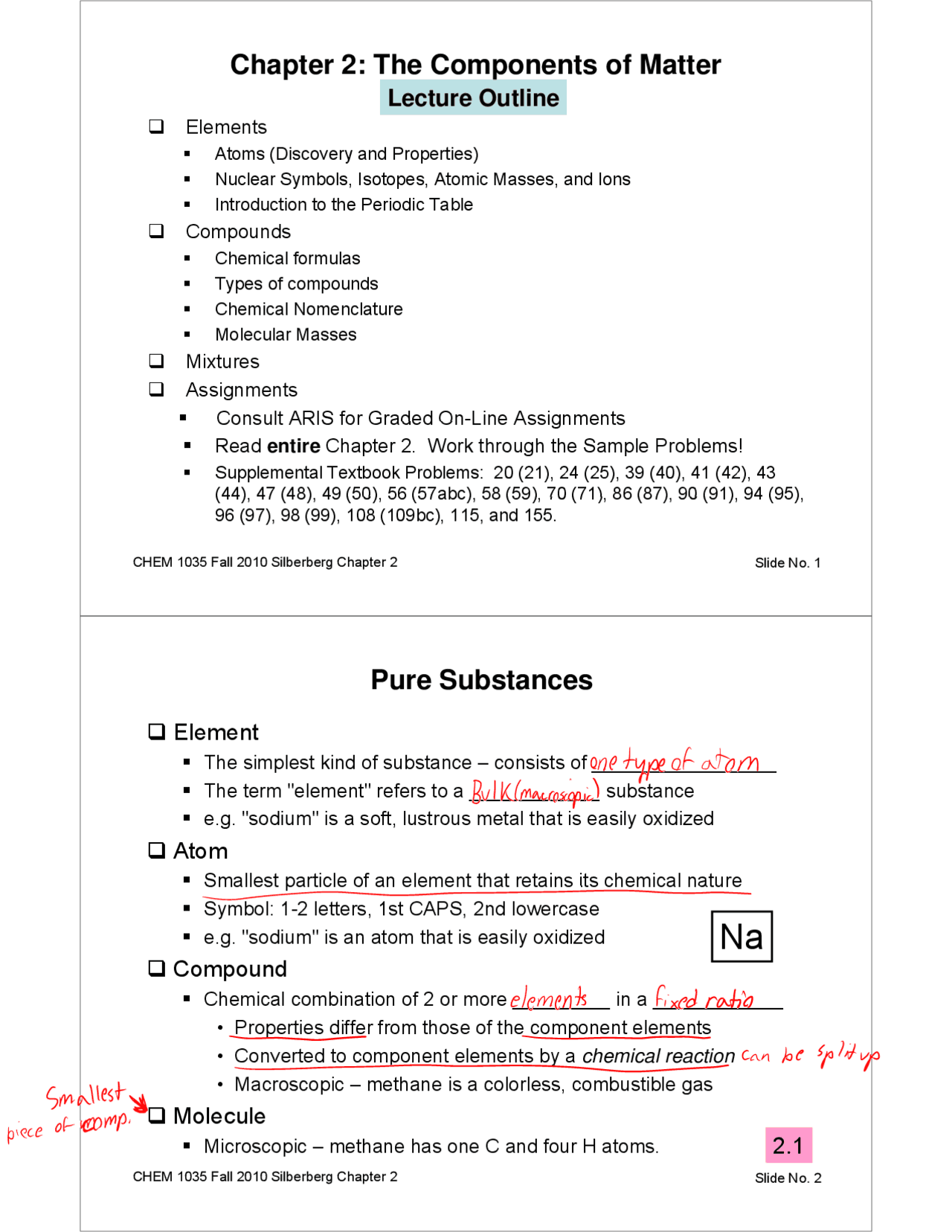 Lecture Outline - The Components of Matter - General Chemistry | CHEM ...