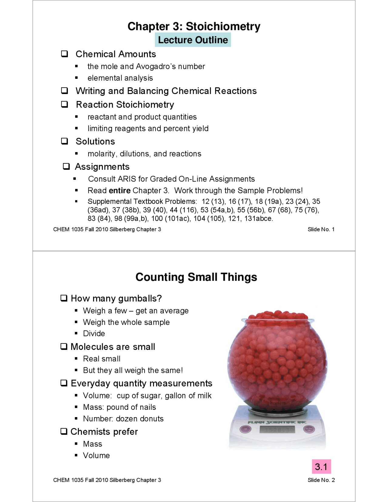 Lecture Notes 3 - Stoichiometry, General Chemistry | CHEM 1035 | Study ...