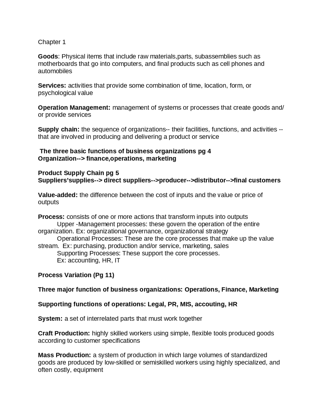 Operations Management Lecture Notes Mgmt 370 Docsity