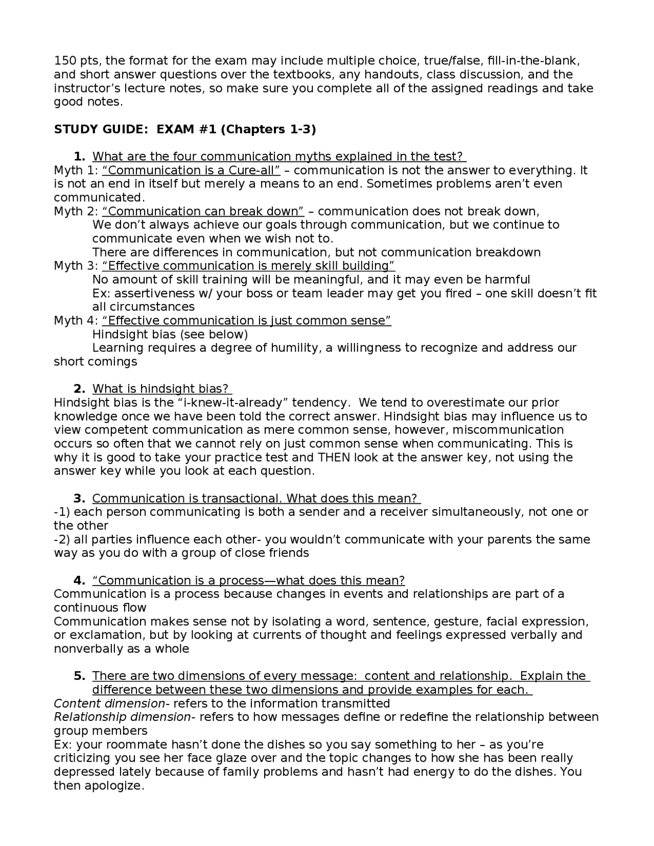 Exam 1 Review Group Communication And Discussion Comm 210 Docsity