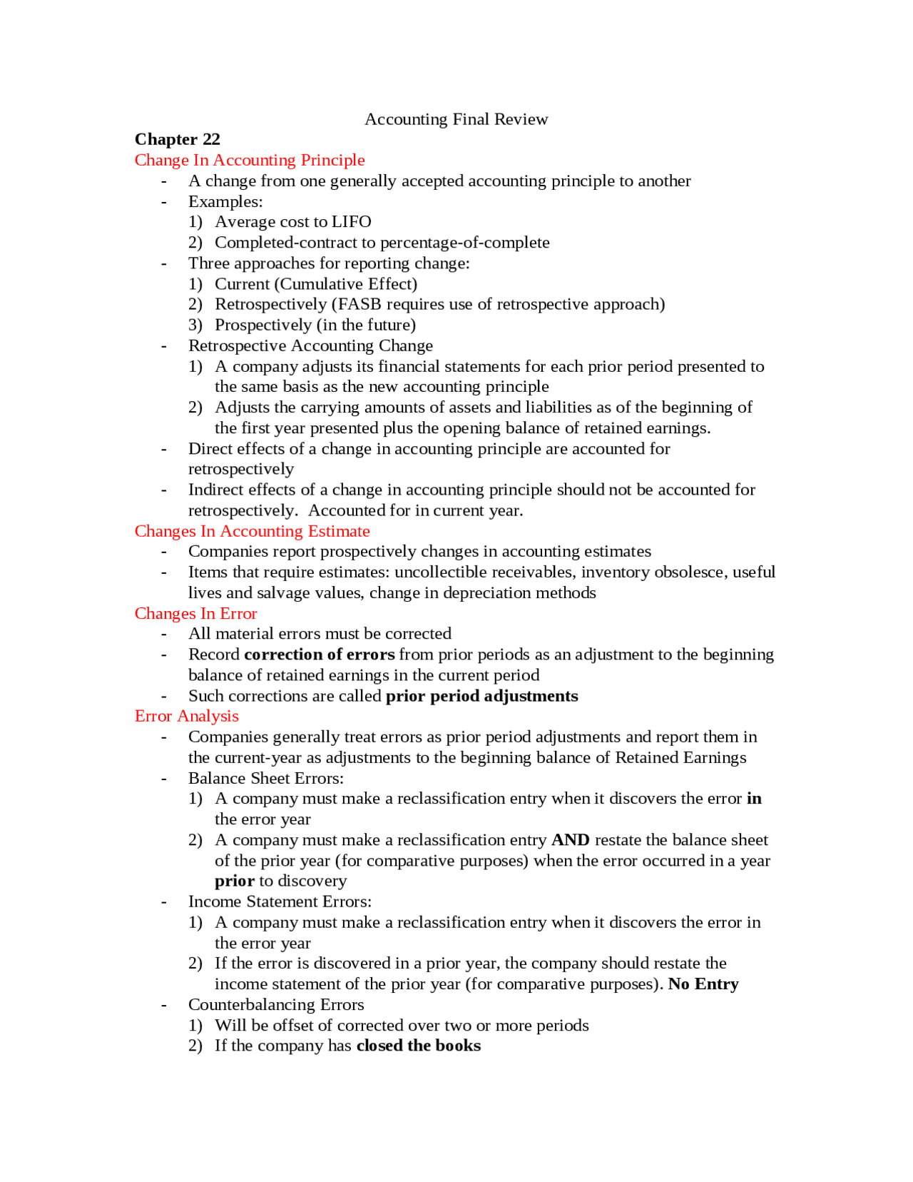 External Reporting I - Final Study Guide | ACTG 317 | Study notes ...