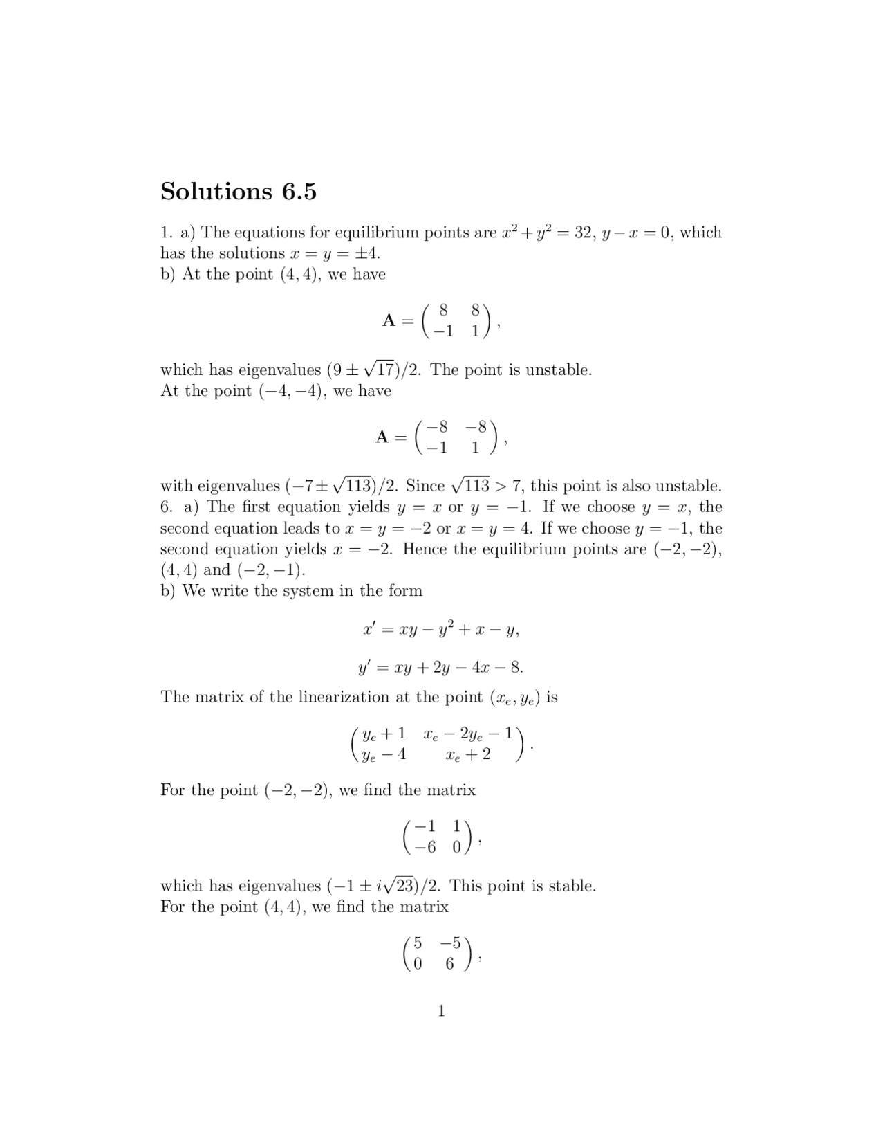 Homework Section 65 Solutions Introduction To Differential Equations