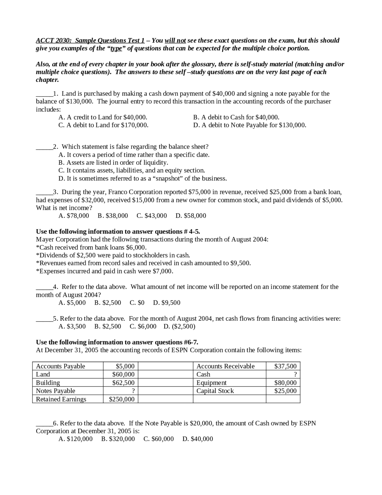 Transaction and Accounting Records - Quiz 1 | Survey of Accounting ...